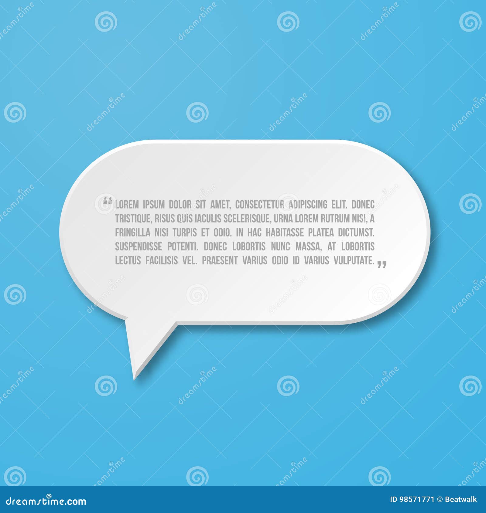 Paper Flat Speech Bubble Icon for Text Quote Stock Vector ...