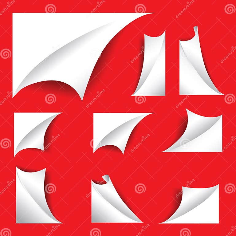 Paper Flip with Shadow for Decoration on Red Background Stock Vector ...