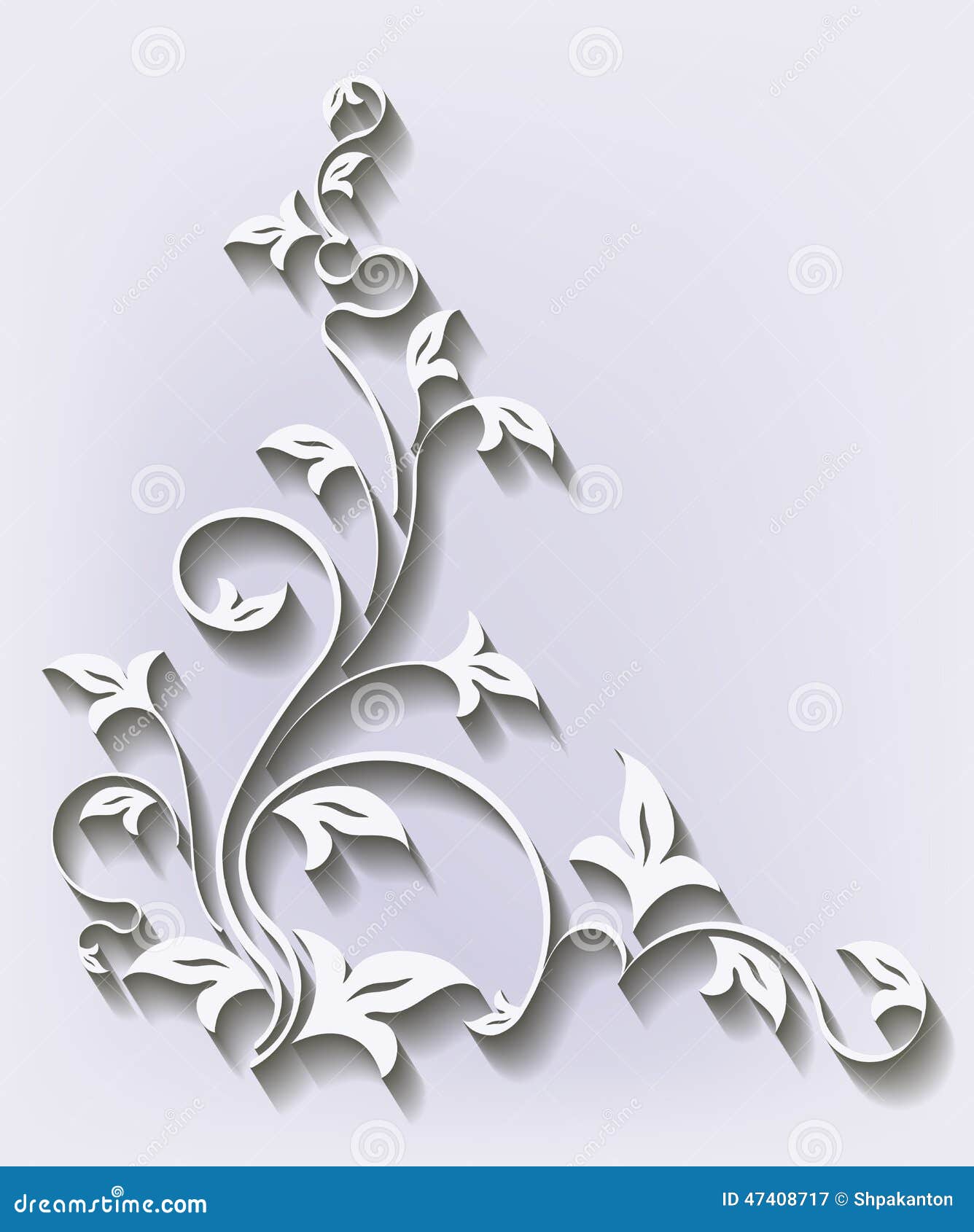 Paper Floral Corner in Cut of Paper Style. Stock Vector - Illustration ...