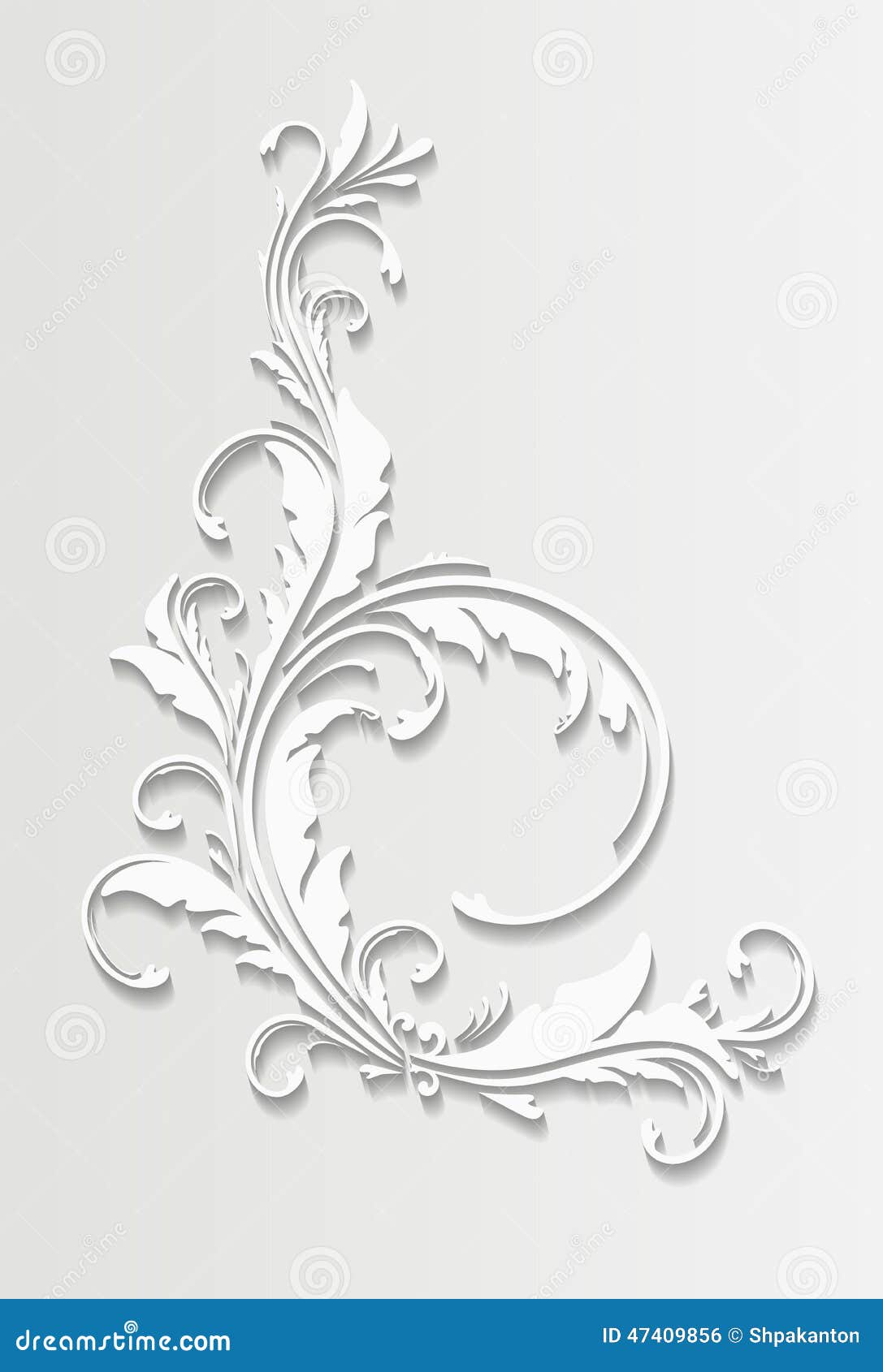 Paper Floral Corner in Cut of Paper Style Stock Illustration ...