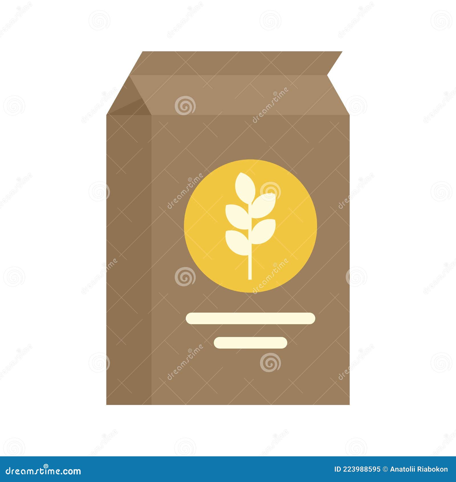 Paper Flour Package Icon Flat Isolated Vector Stock Vector ...