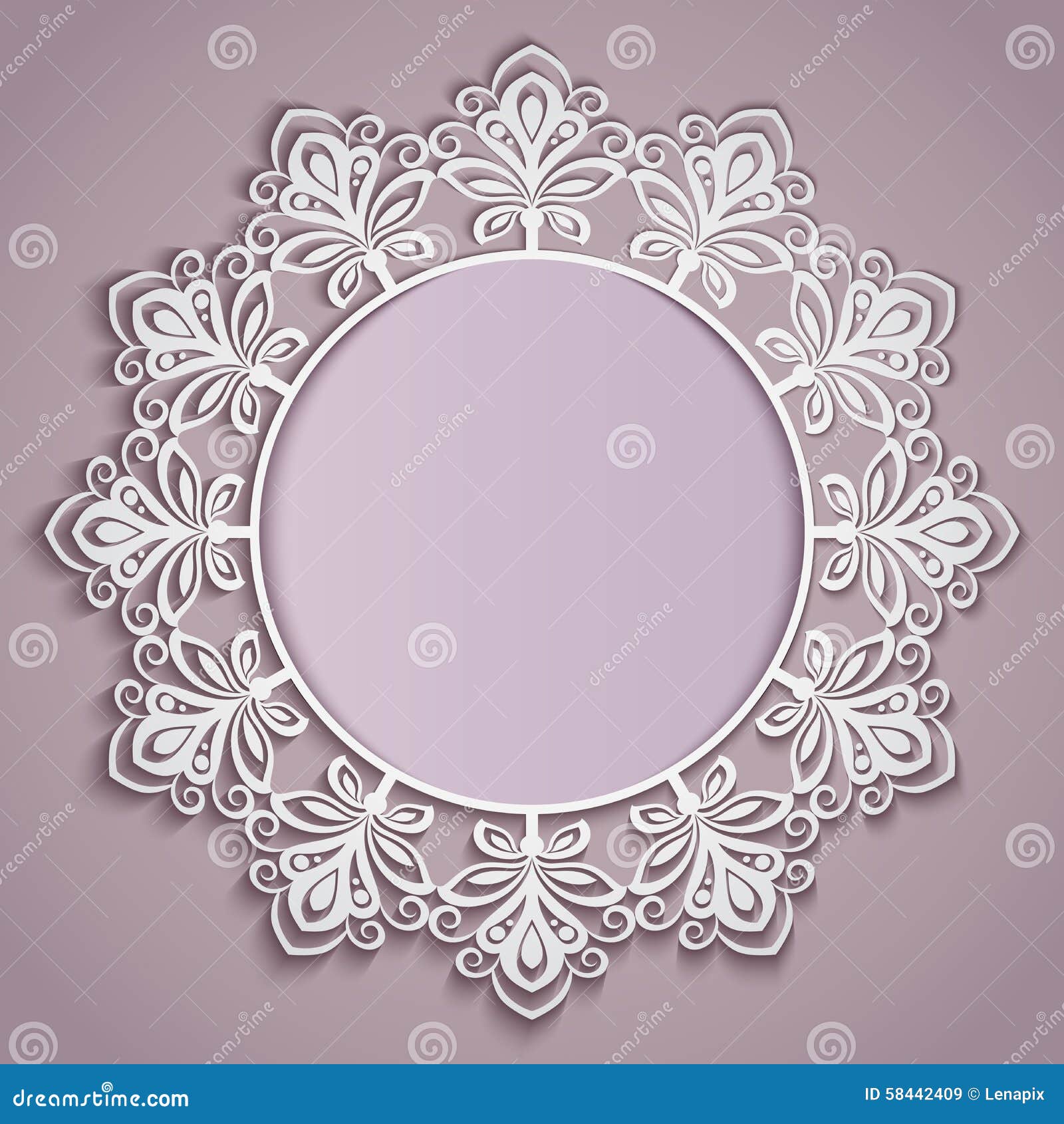 Paper Flower Frame Template. Stock Vector - Illustration of element ...