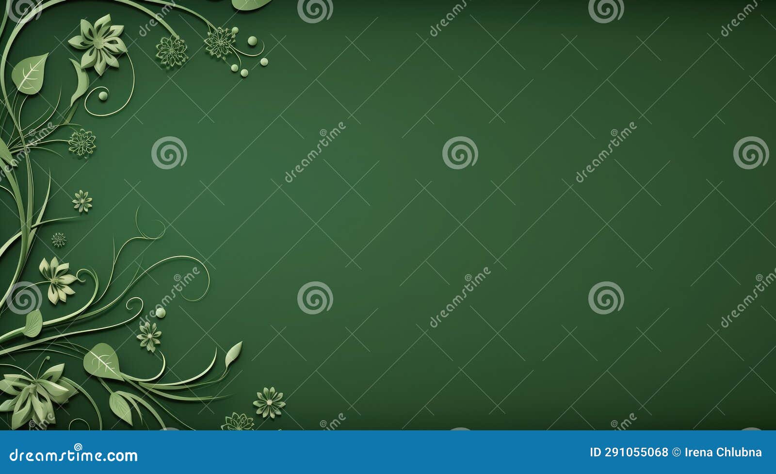 Paper Flowers on the Green Background Stock Illustration - Illustration ...
