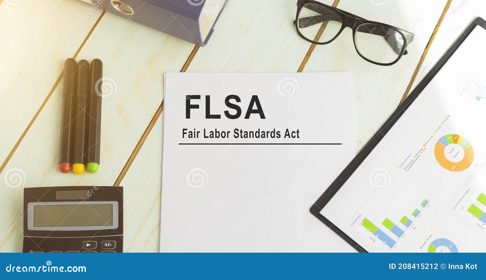 Paper with FLSA Fair Labor Standards Act Stock Photo - Image of test ...