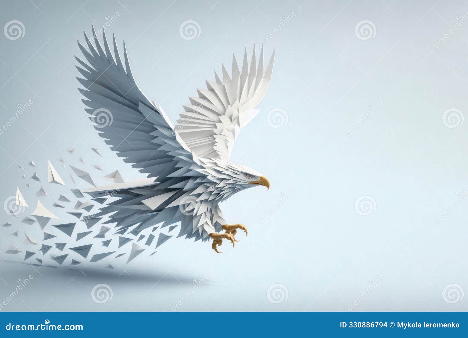 Paper, Flying, White Eagle on a Clean Background. Space for Text. Stock Photo - Image of ...