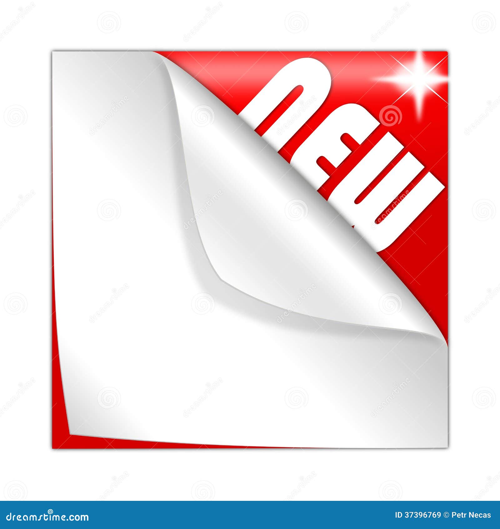 Paper with Folded Corner of a New Sign Stock Illustration ...