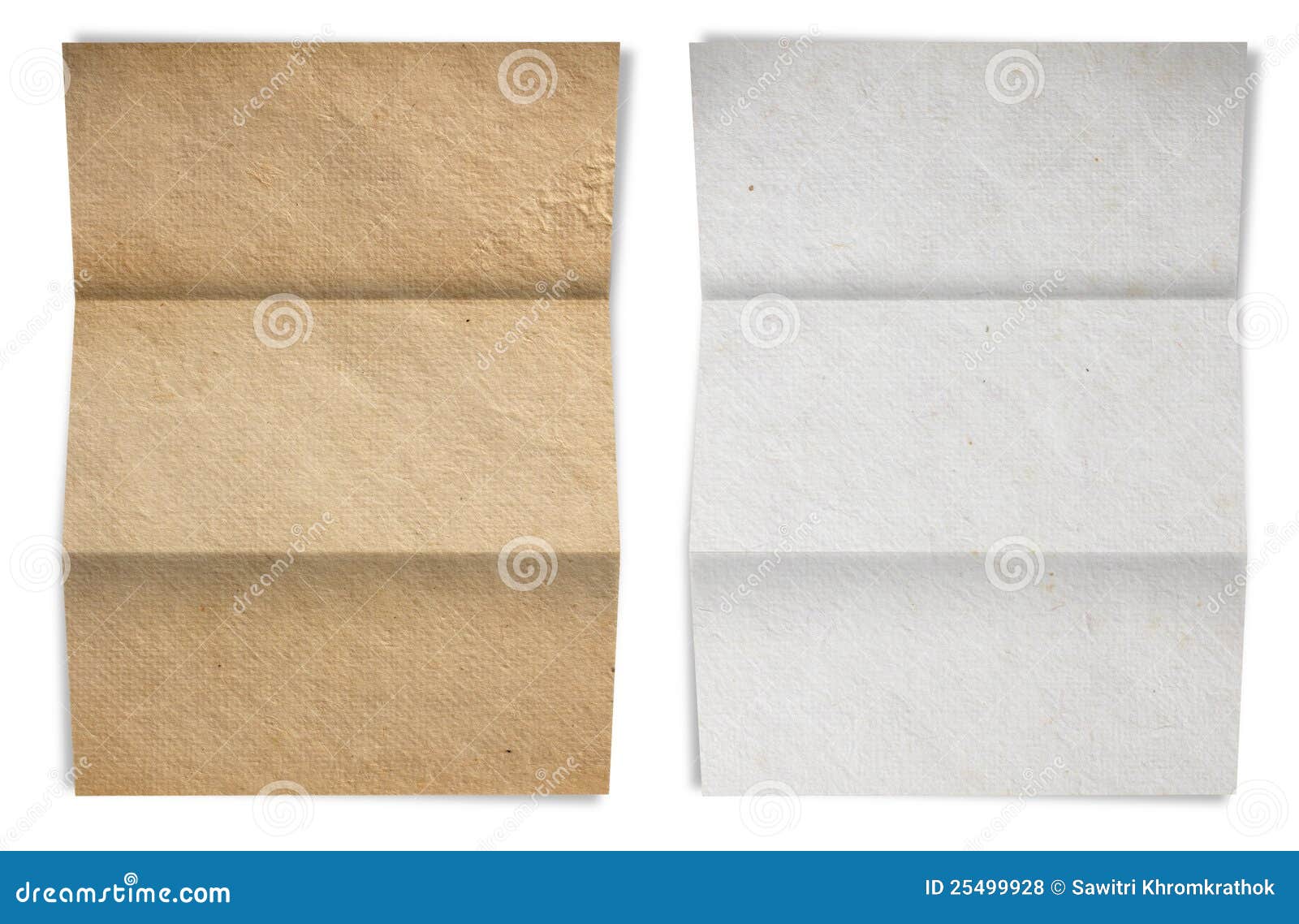 Paper Folded, White and Brown Old Paper Texture Stock Photo - Image of ...