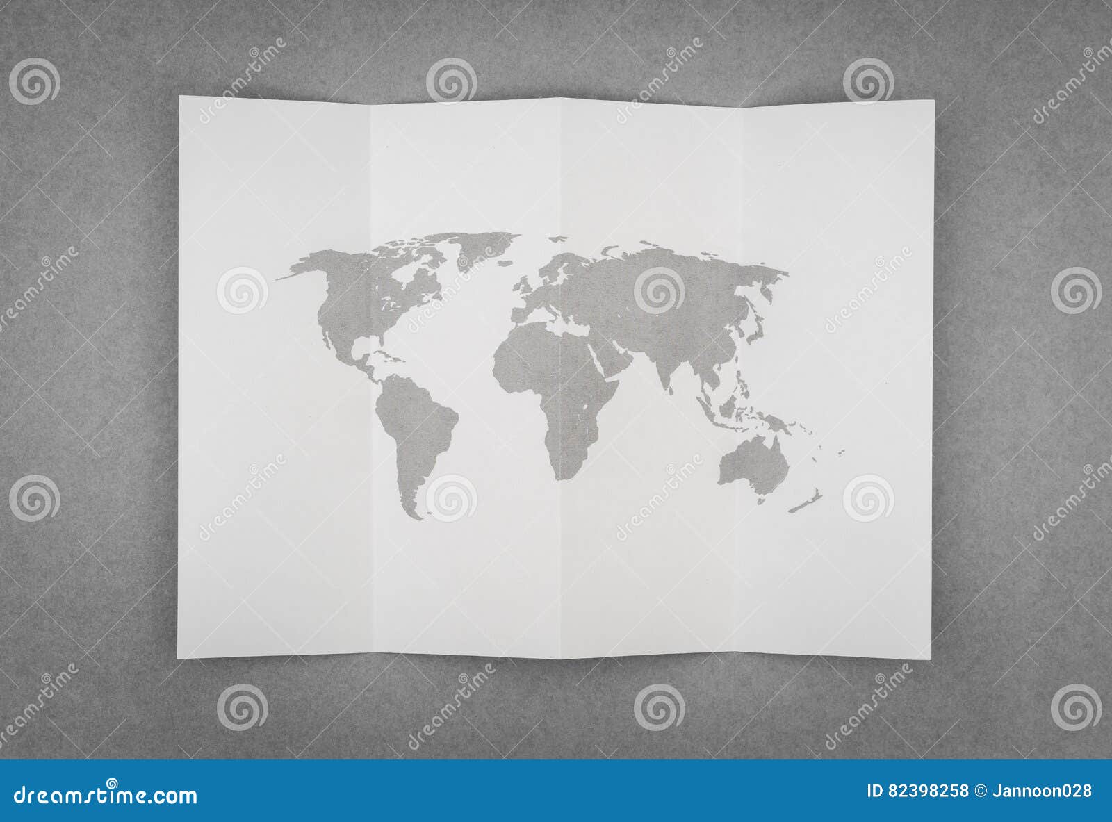 Paper Folded with World Map . Stock Photo - Image of europe, global ...