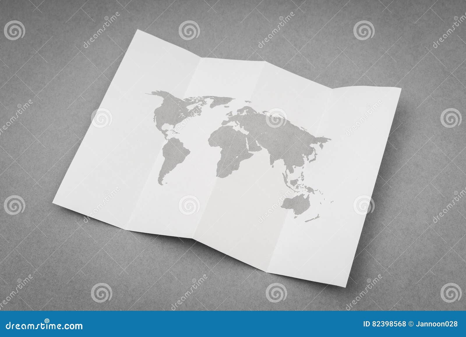 Paper Folded with World Map . Stock Photo - Image of elegant, paper ...