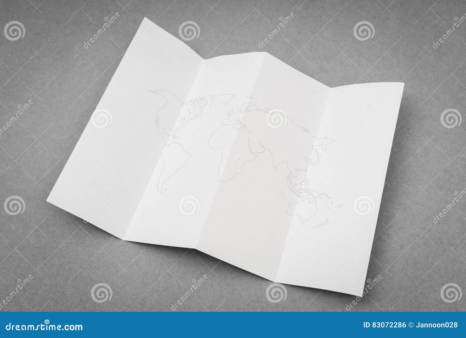 Paper Folded with World Map . Stock Photo - Image of international ...