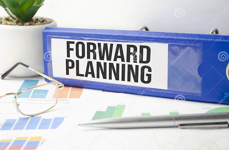Paper Folder with Forward Planning Words and Charts Stock Image - Image ...