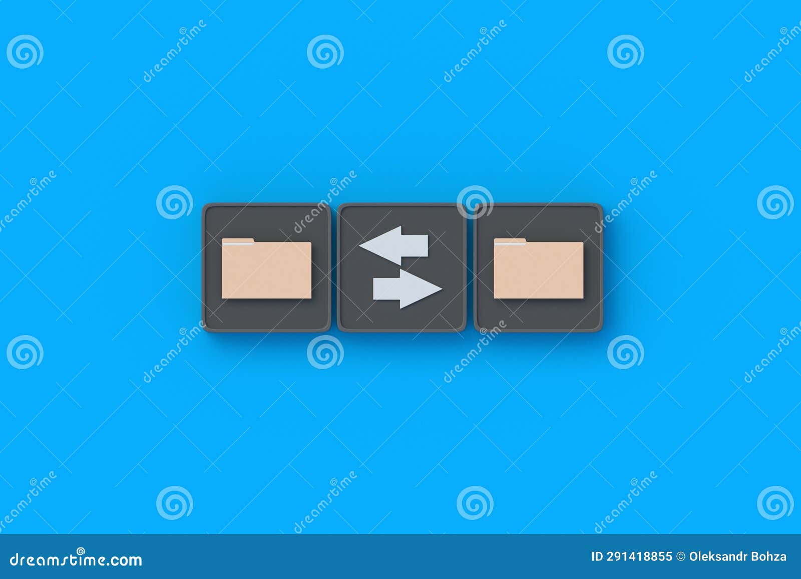 Paper Folder Icon and Arrows on Buttons. Exchange of Documents Stock ...