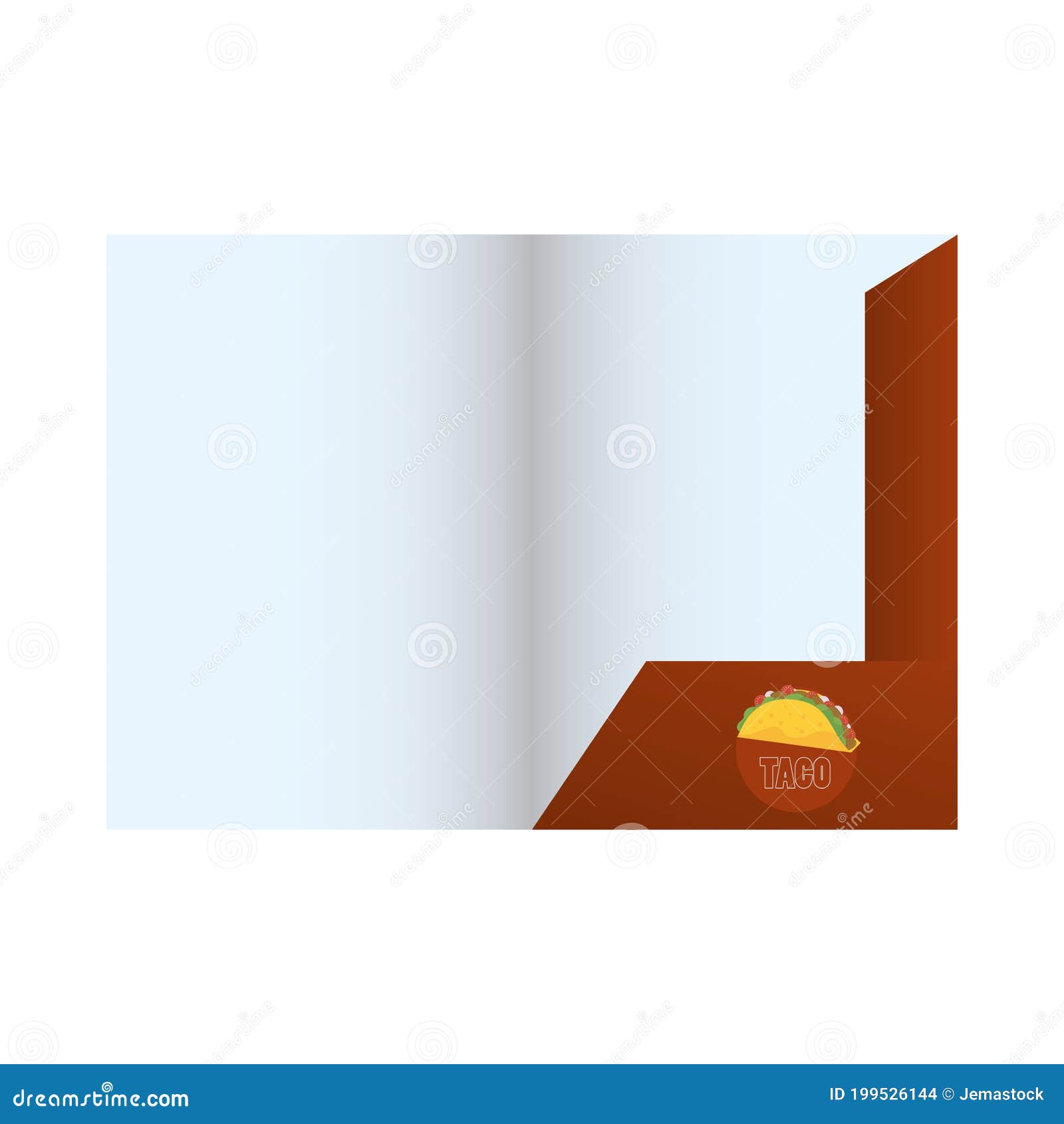 Paper Folder Mockup with Taco Mexican Food Stock Vector - Illustration ...