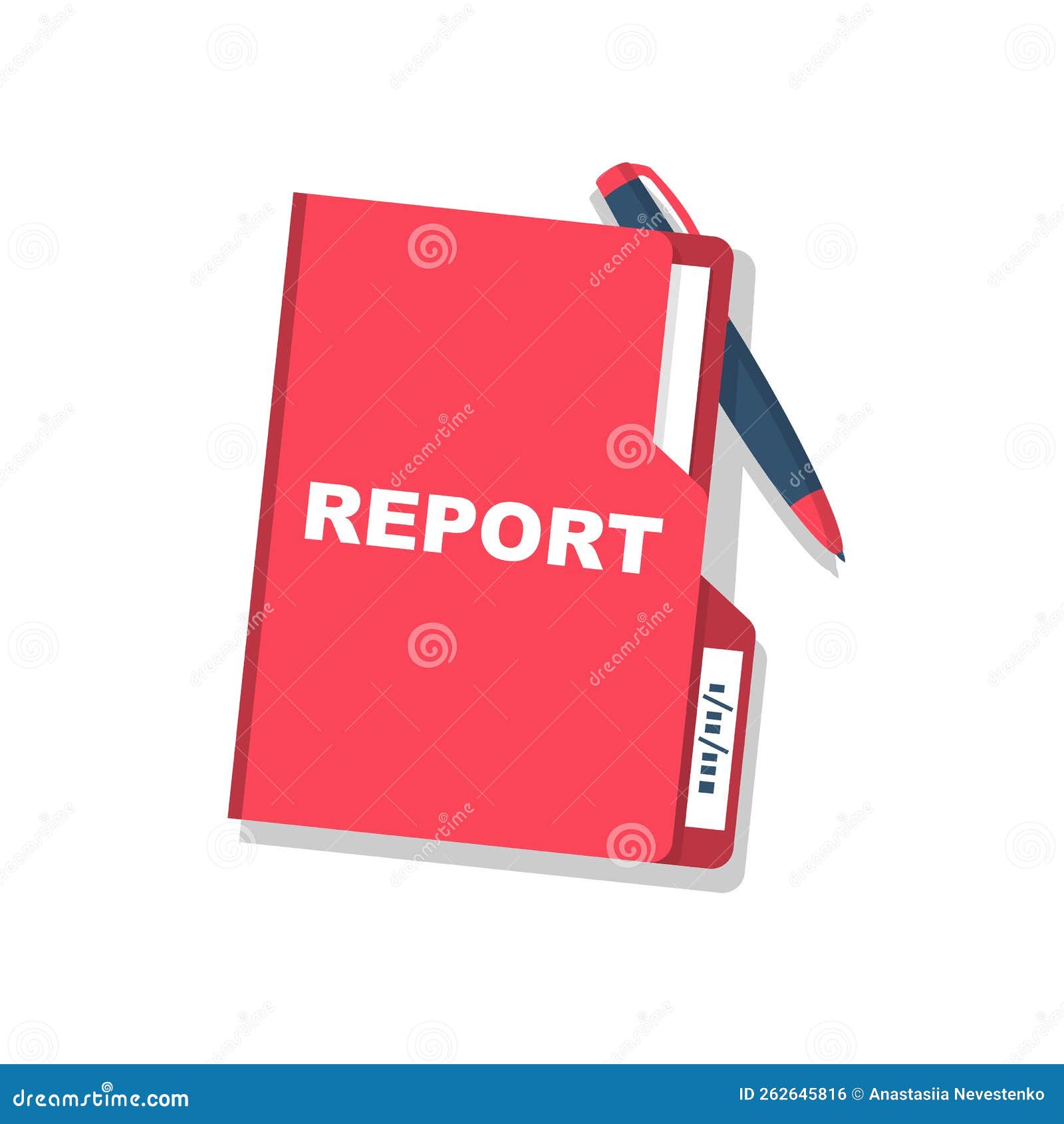 Paper Folder and Pen. Folder with the Report Documents Stock Vector ...