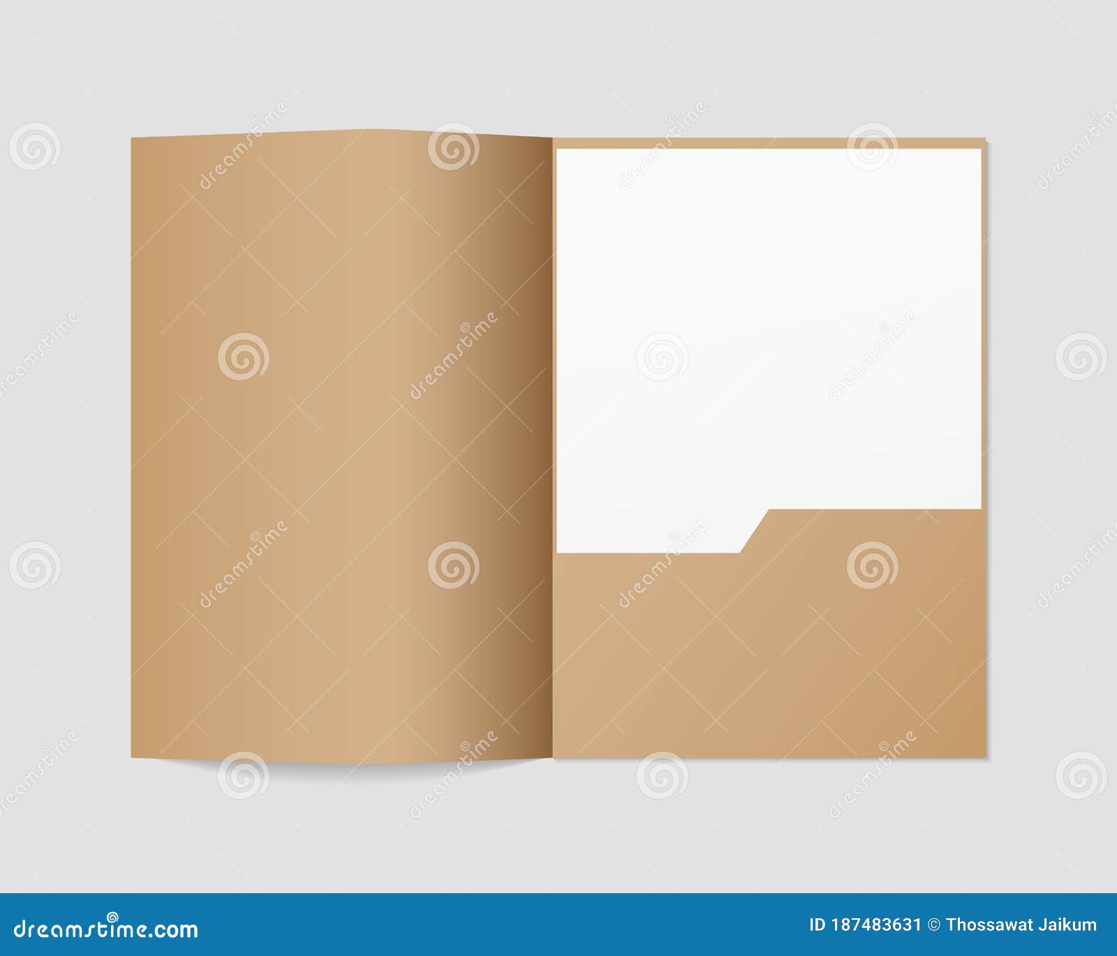 Paper Folder with White Paper Mockup. Stock Vector - Illustration of ...