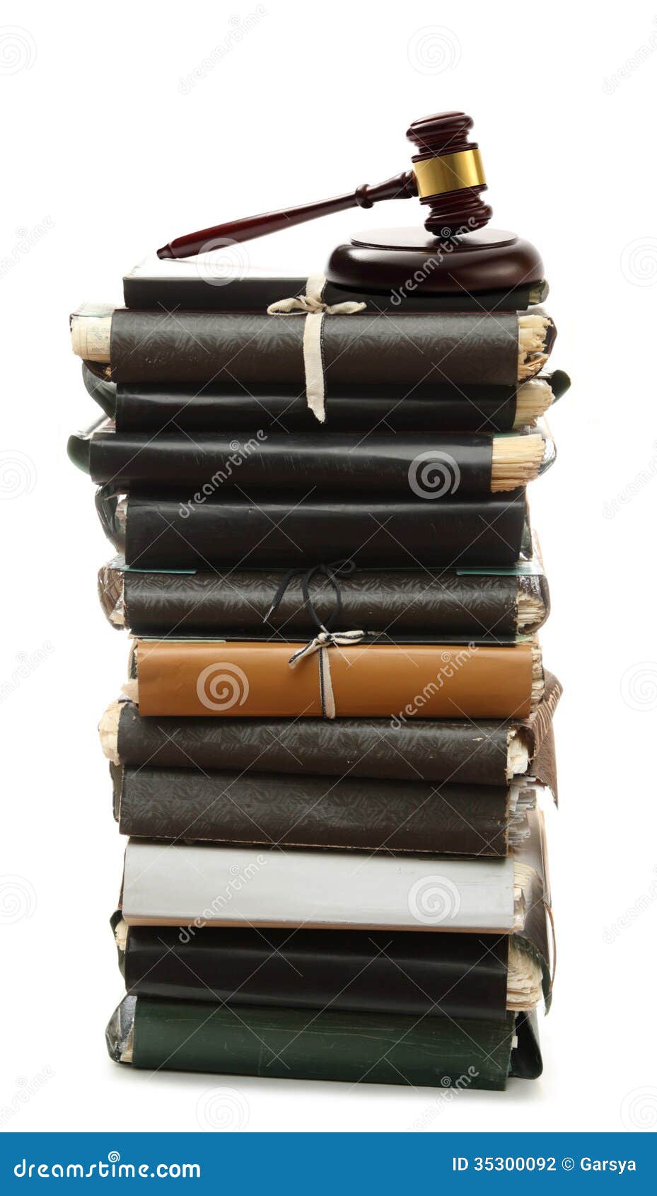 Paper folders and gavel stock photo. Image of office - 35300092