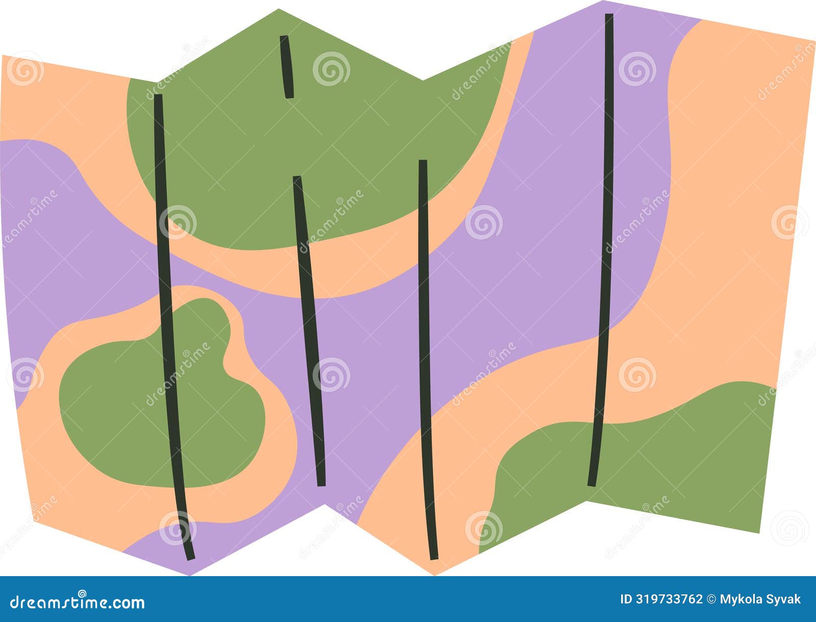 Paper Folding Map stock vector. Illustration of sign - 319733762