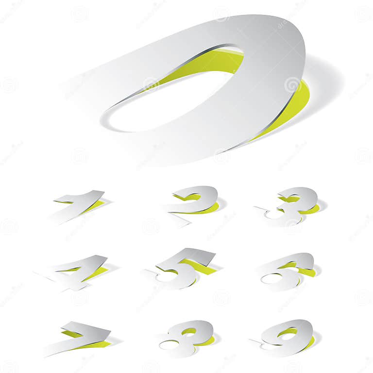 Paper Folding with Numbers in Perspective View Stock Vector ...