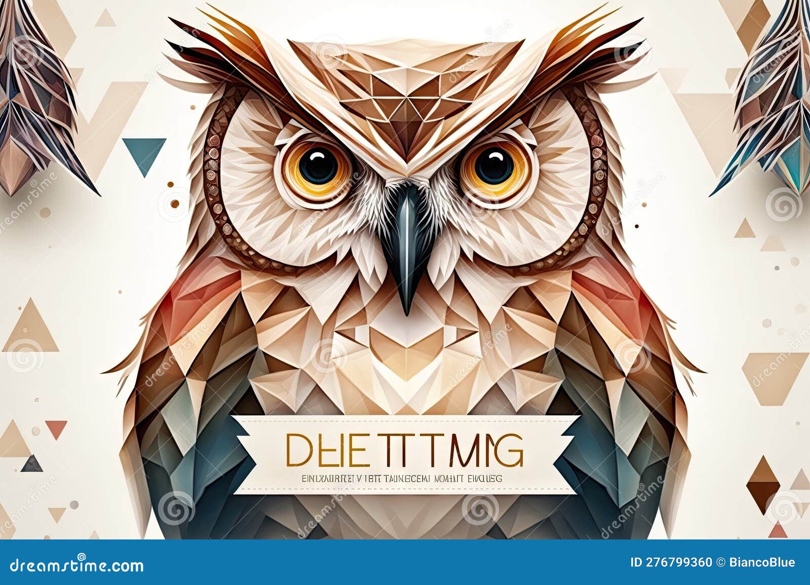 Paper Folding of Owl Graphic with Polygon Style Isolated on White ...