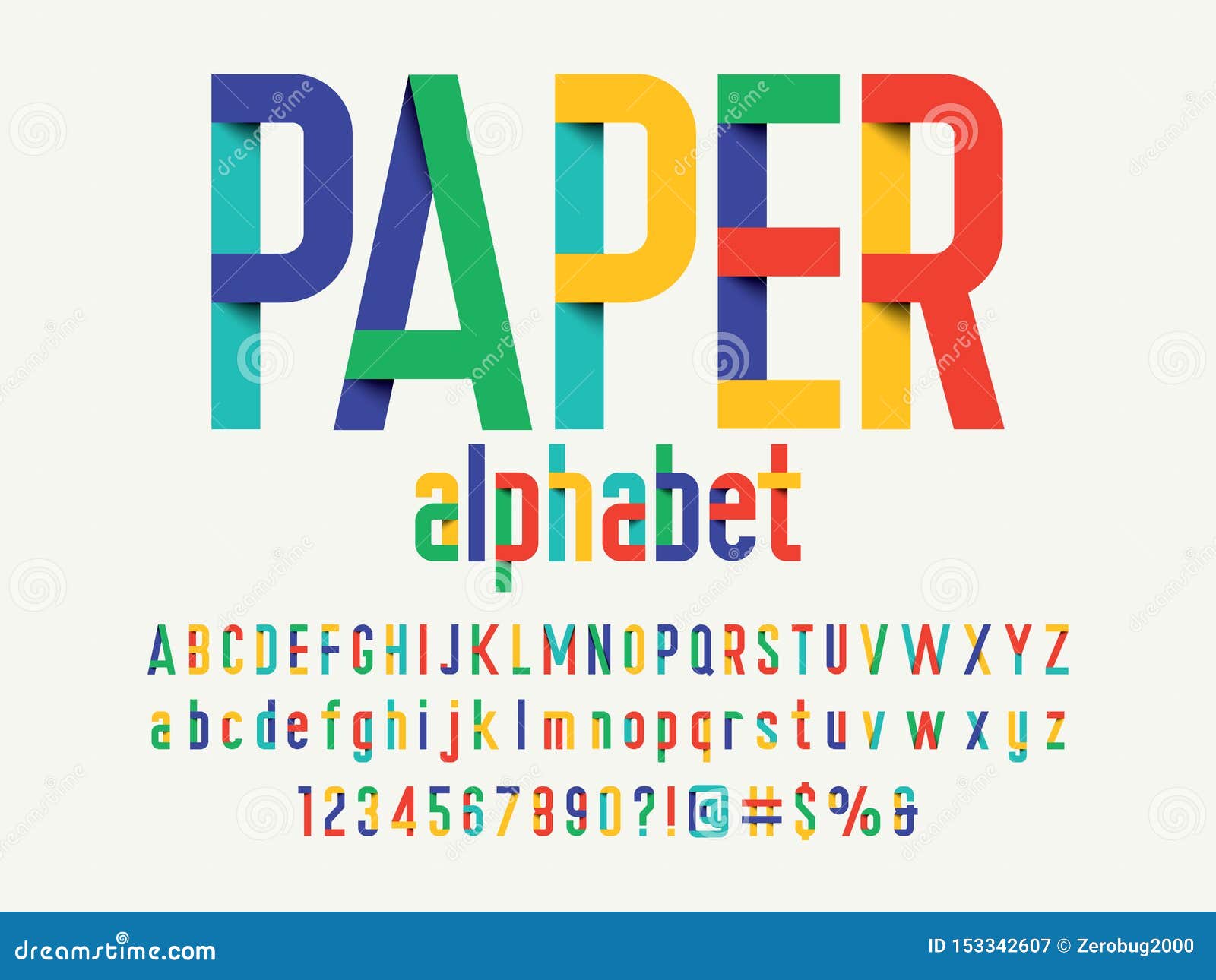 Paper font stock vector. Illustration of type, style - 153342607