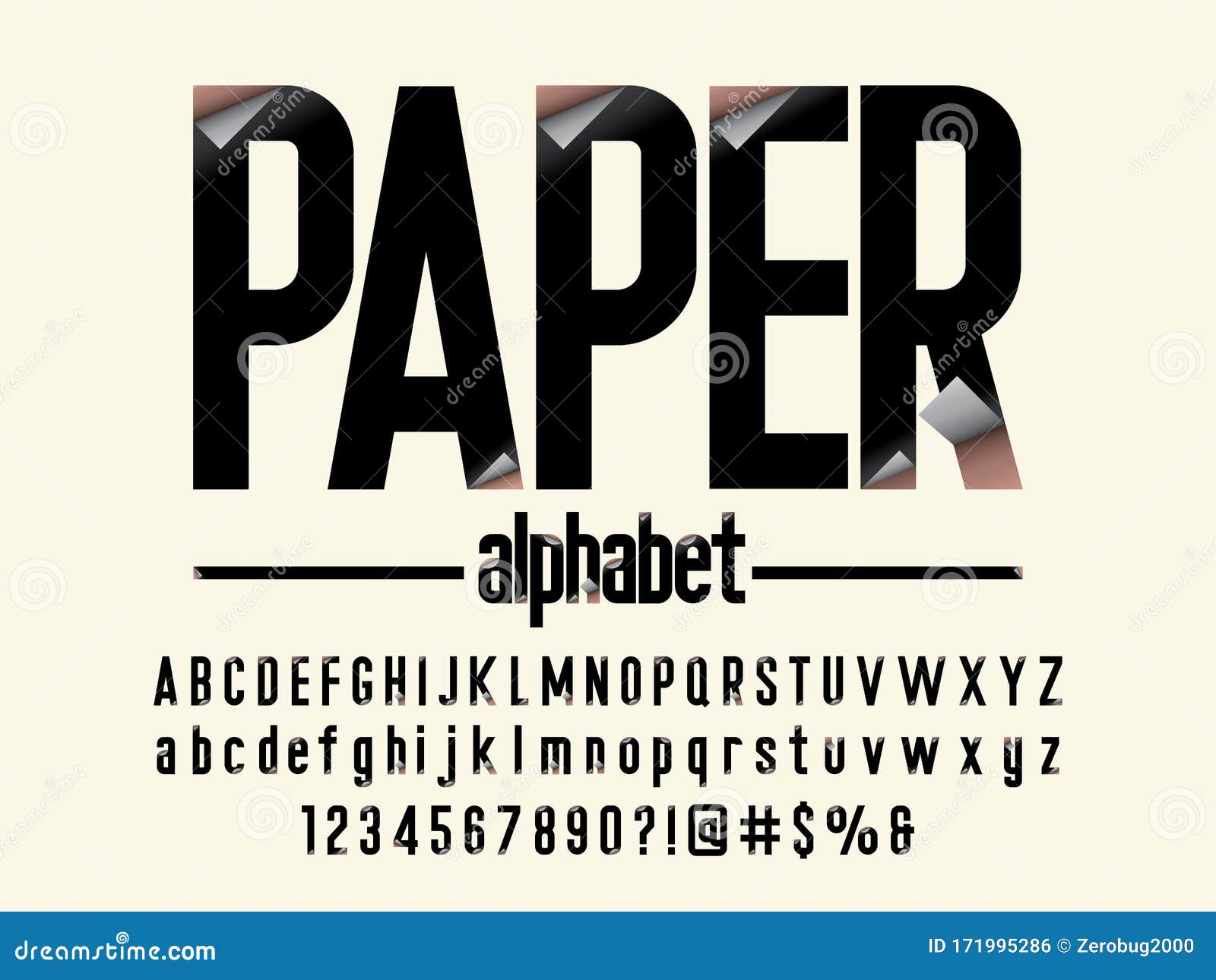 Paper font stock vector. Illustration of poster, creative - 171995286