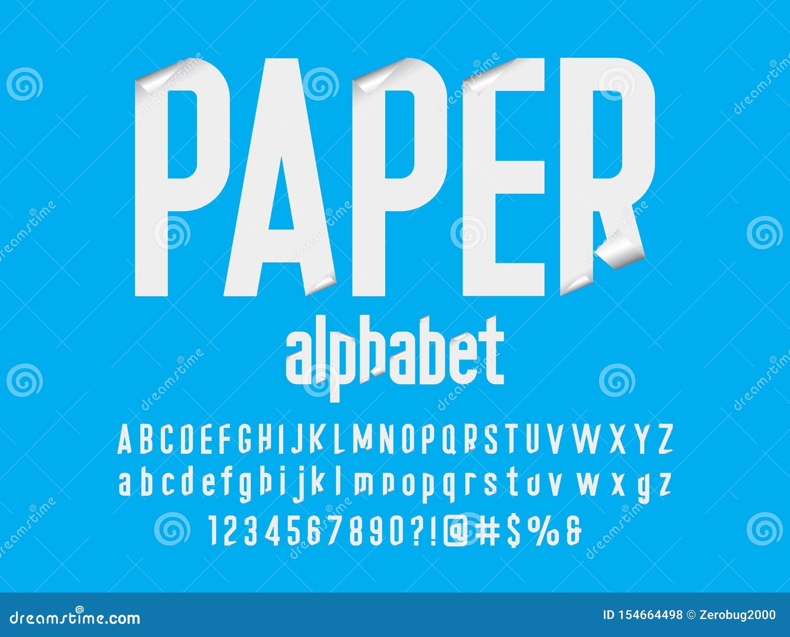 Paper font stock vector. Illustration of fold, craft - 154664498