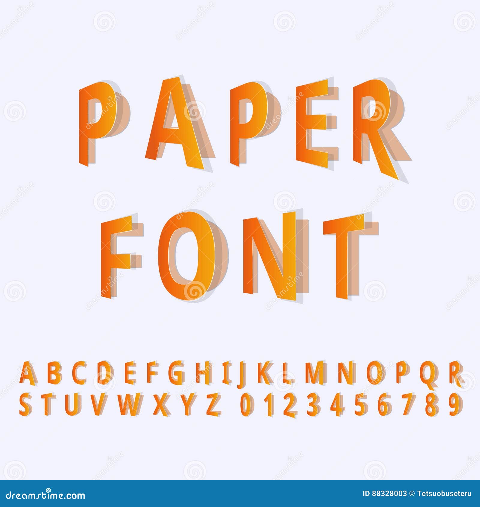 Paper font stock vector. Illustration of font, modern - 88328003