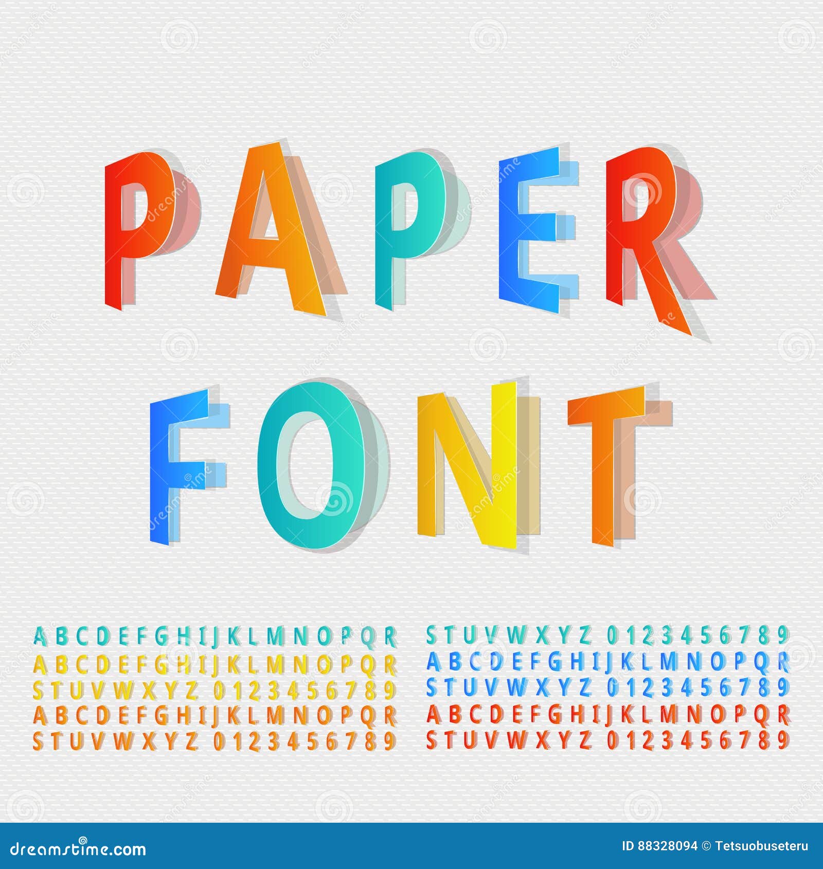 Paper font stock vector. Illustration of shape, character - 88328094