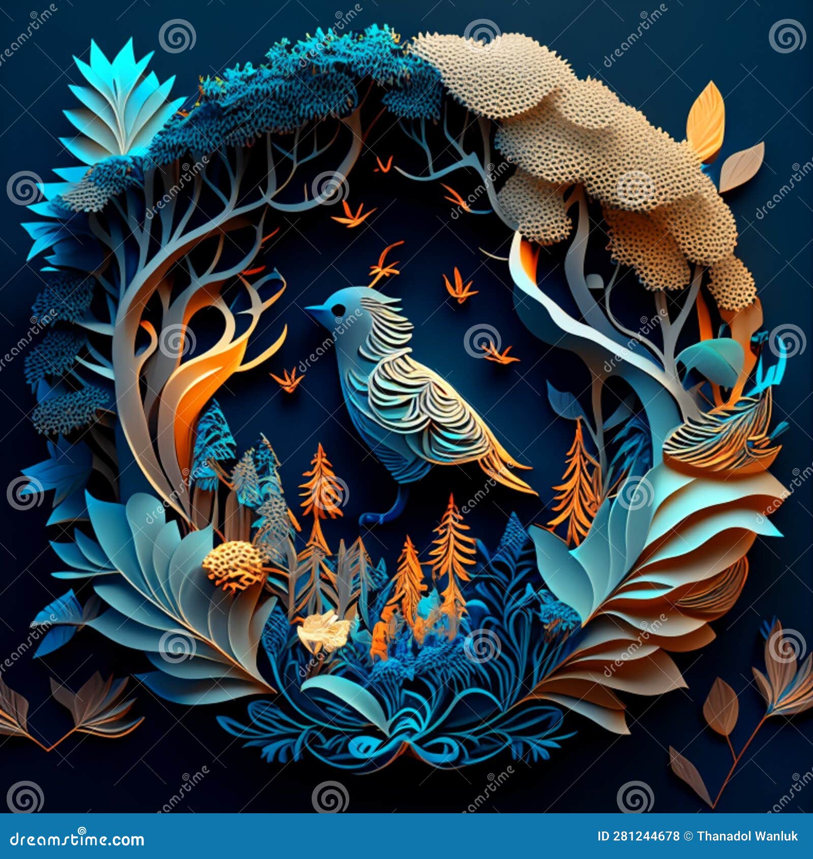 A Paper Forest Created Using Paper Quilling Techniques Would Involve ...