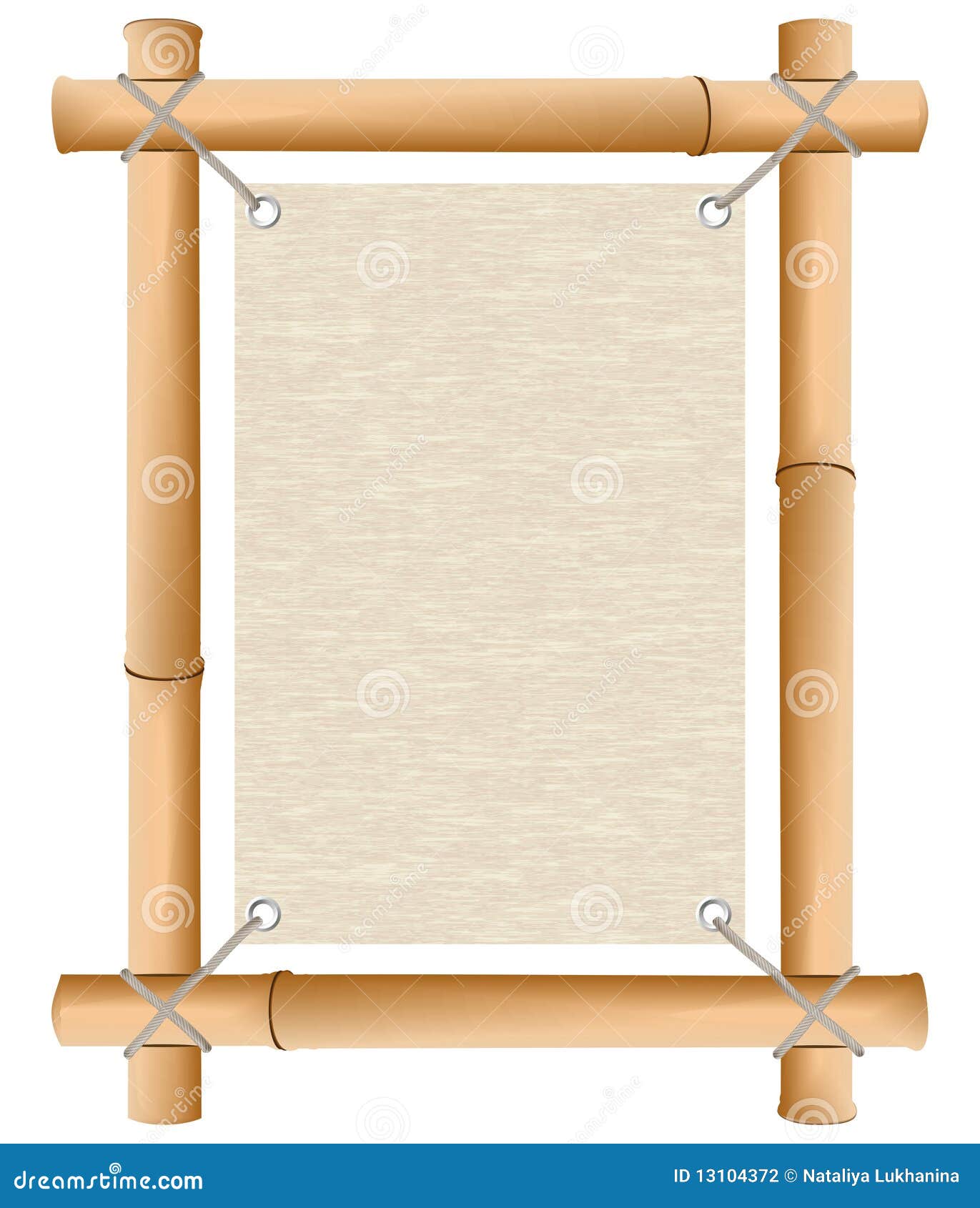 Paper in a Frame from a Bamboo Stock Illustration - Illustration of ...