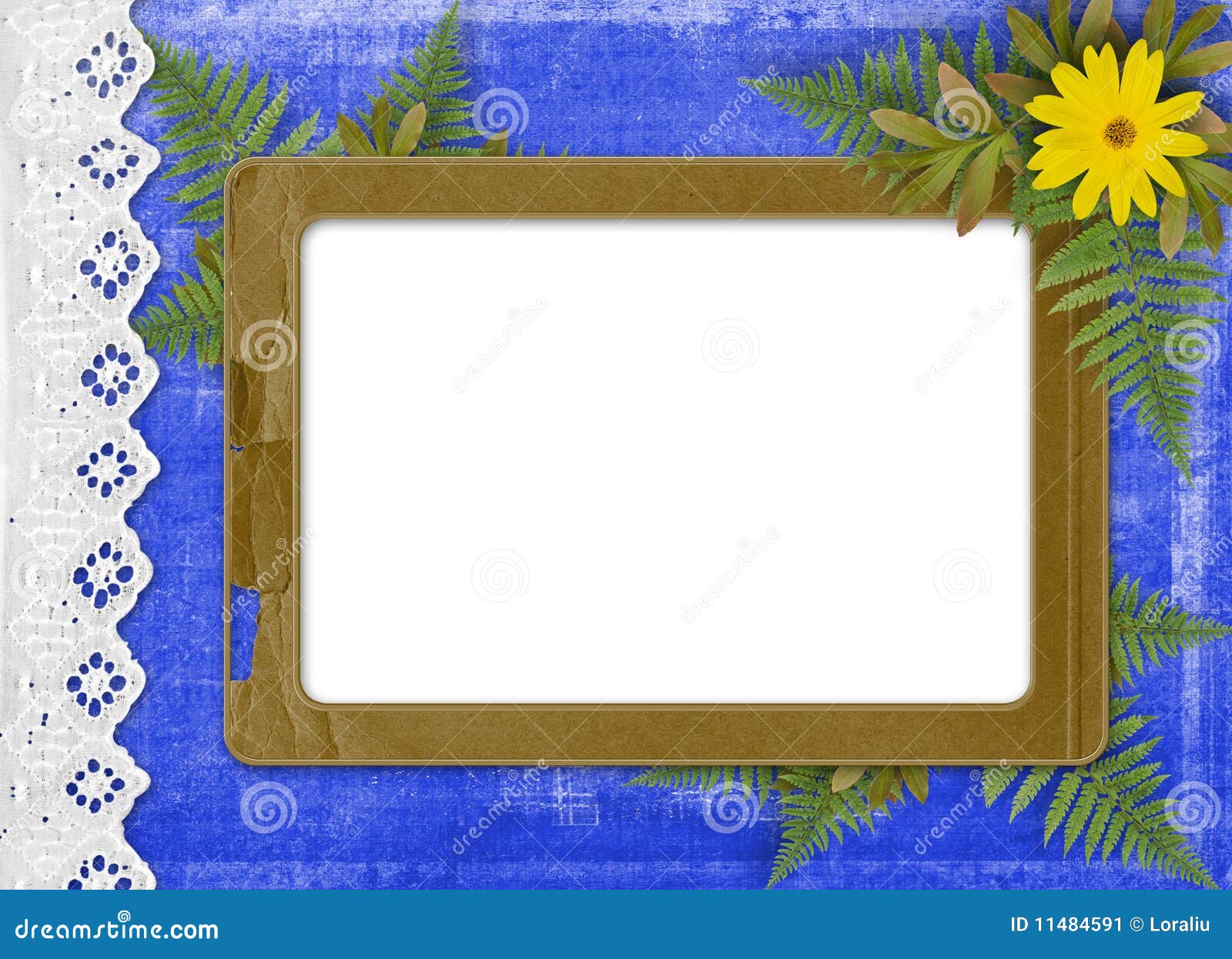 Paper Frame with Floral Beautiful Bouquet Stock Illustration ...