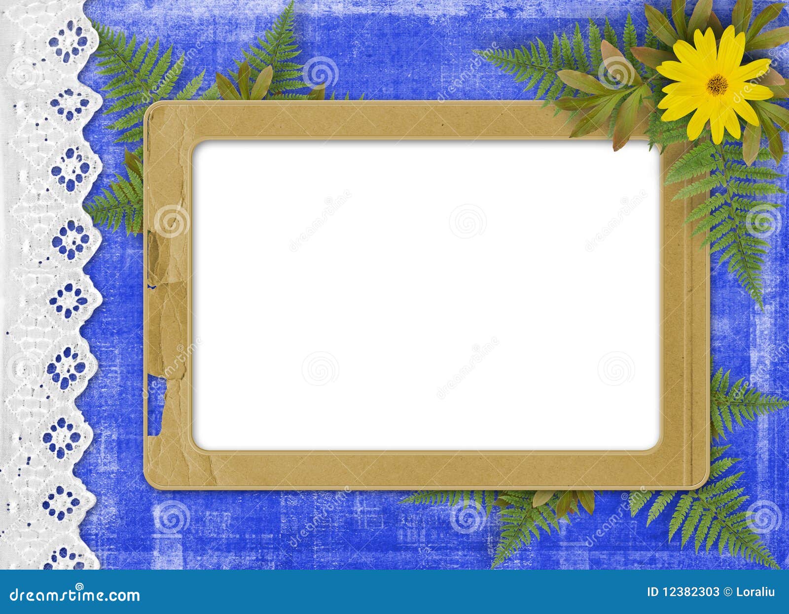 Paper Frame with Floral Beautiful Bouquet Stock Image - Image of ...