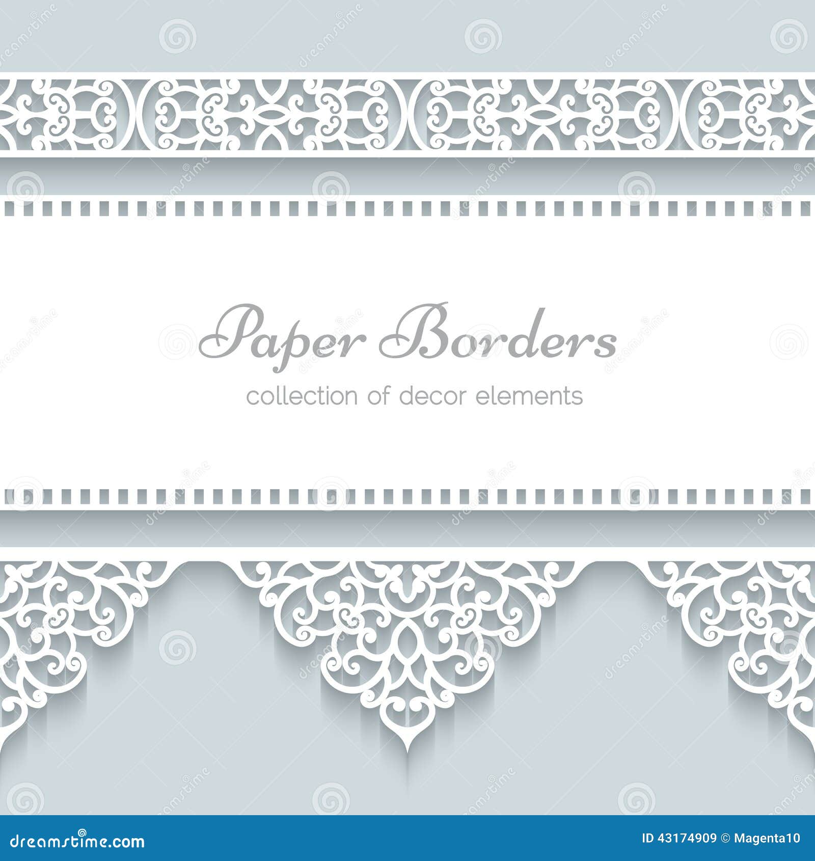 Paper Frame With Lace Borders Stock Vector Illustration Of Lacework