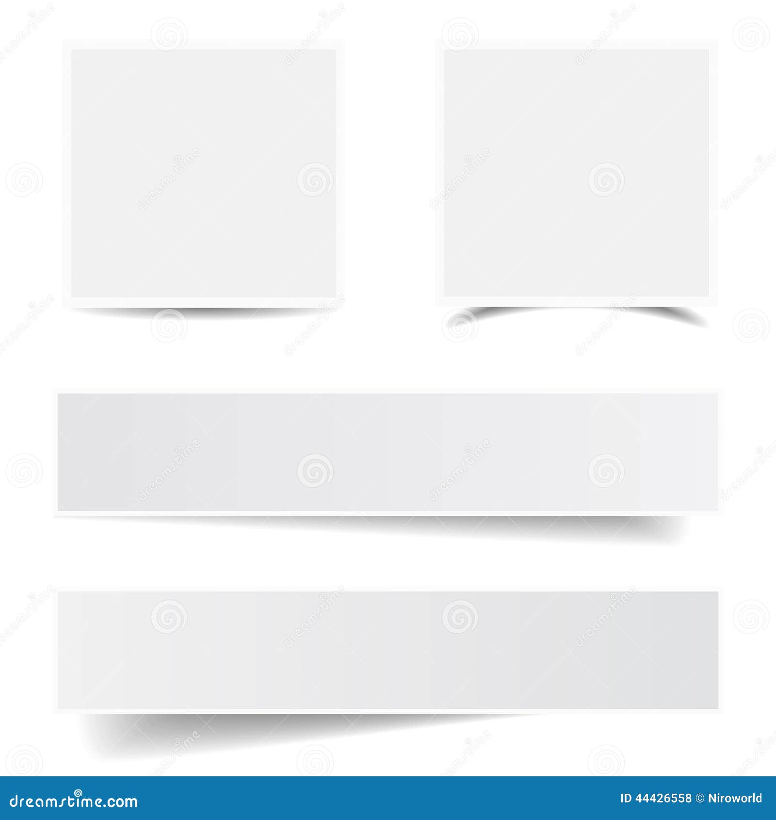 Paper Frame Shadow Collection Stock Illustration - Illustration of curl ...
