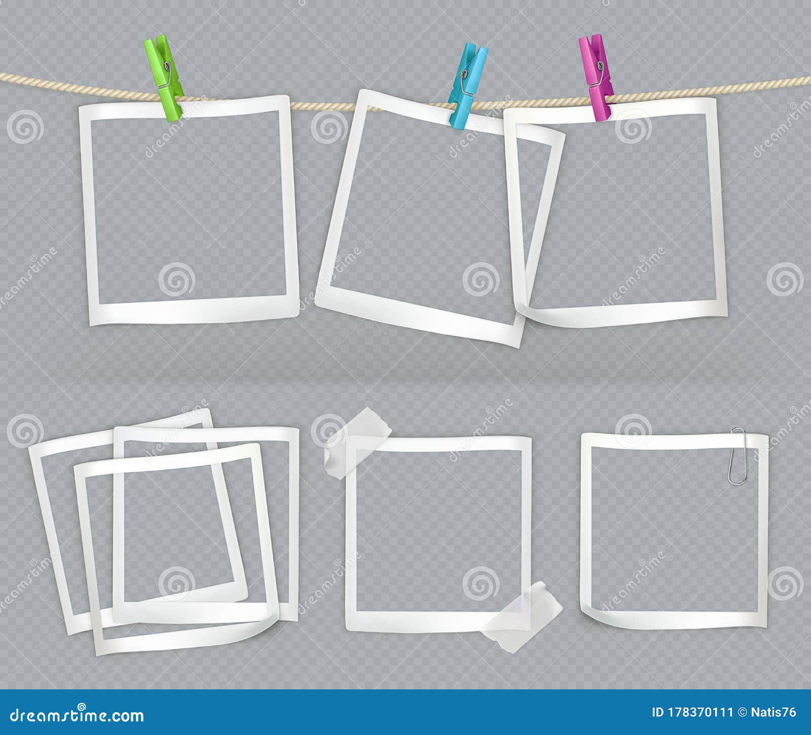 Paper Frames with Transparency. 3d Vector Set Stock Vector ...