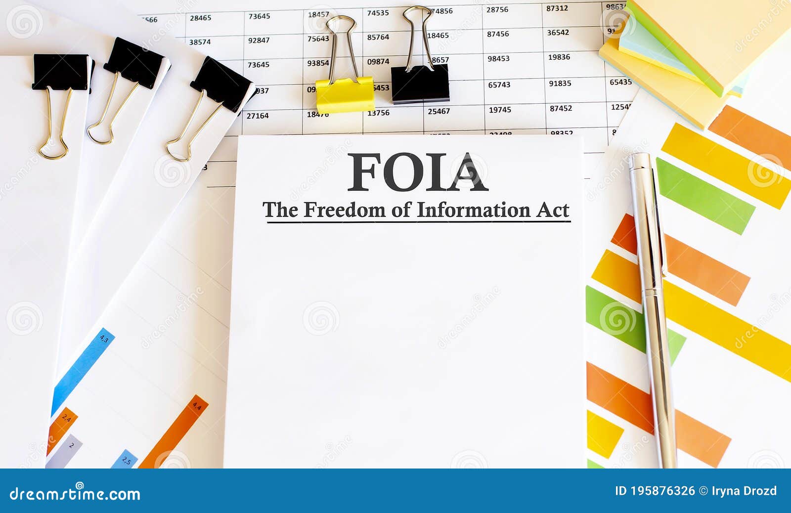 Paper with the Freedom of Information Act FOIA on a Charts Stock Photo ...