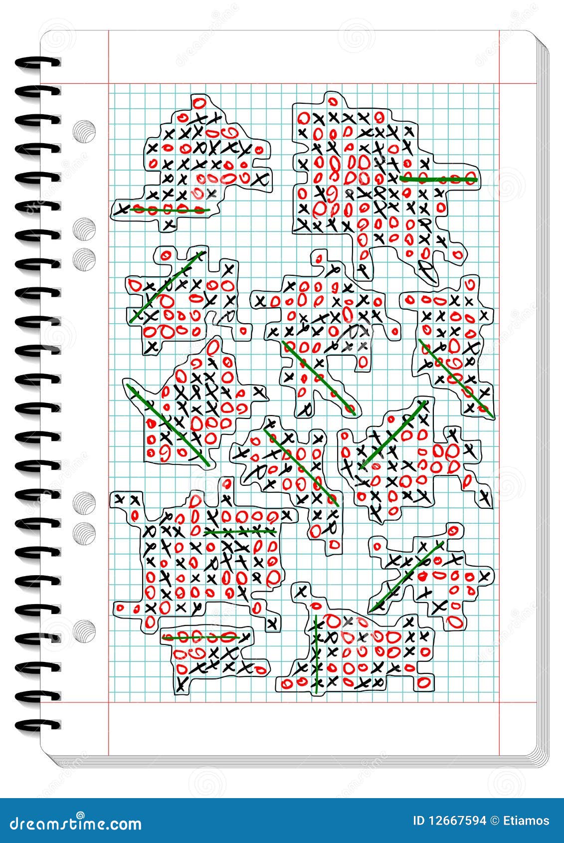 Paper game stock vector. Illustration of page, checked - 12667594