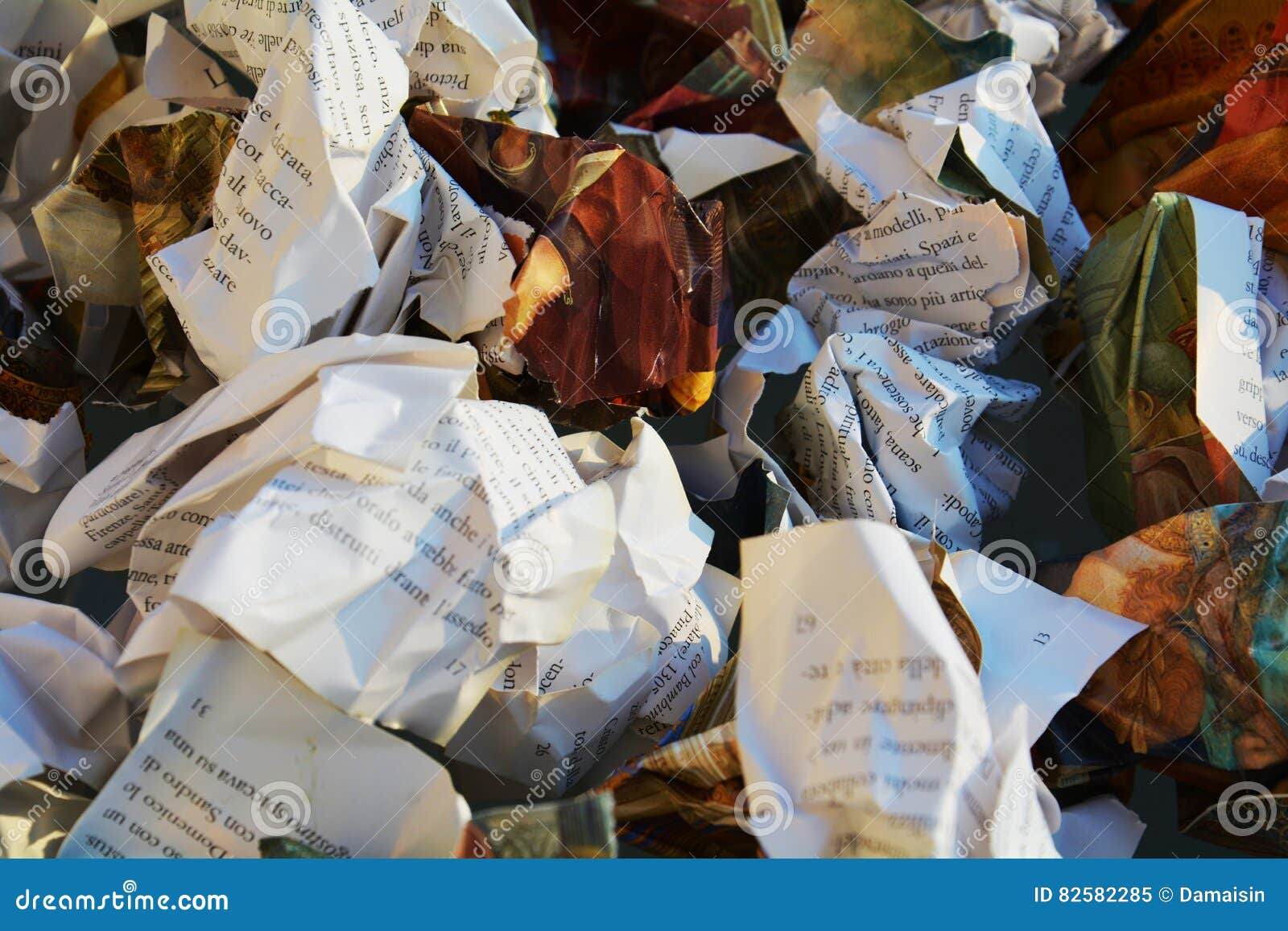 Paper at garbage stock image. Image of crumpled, closeup - 82582285