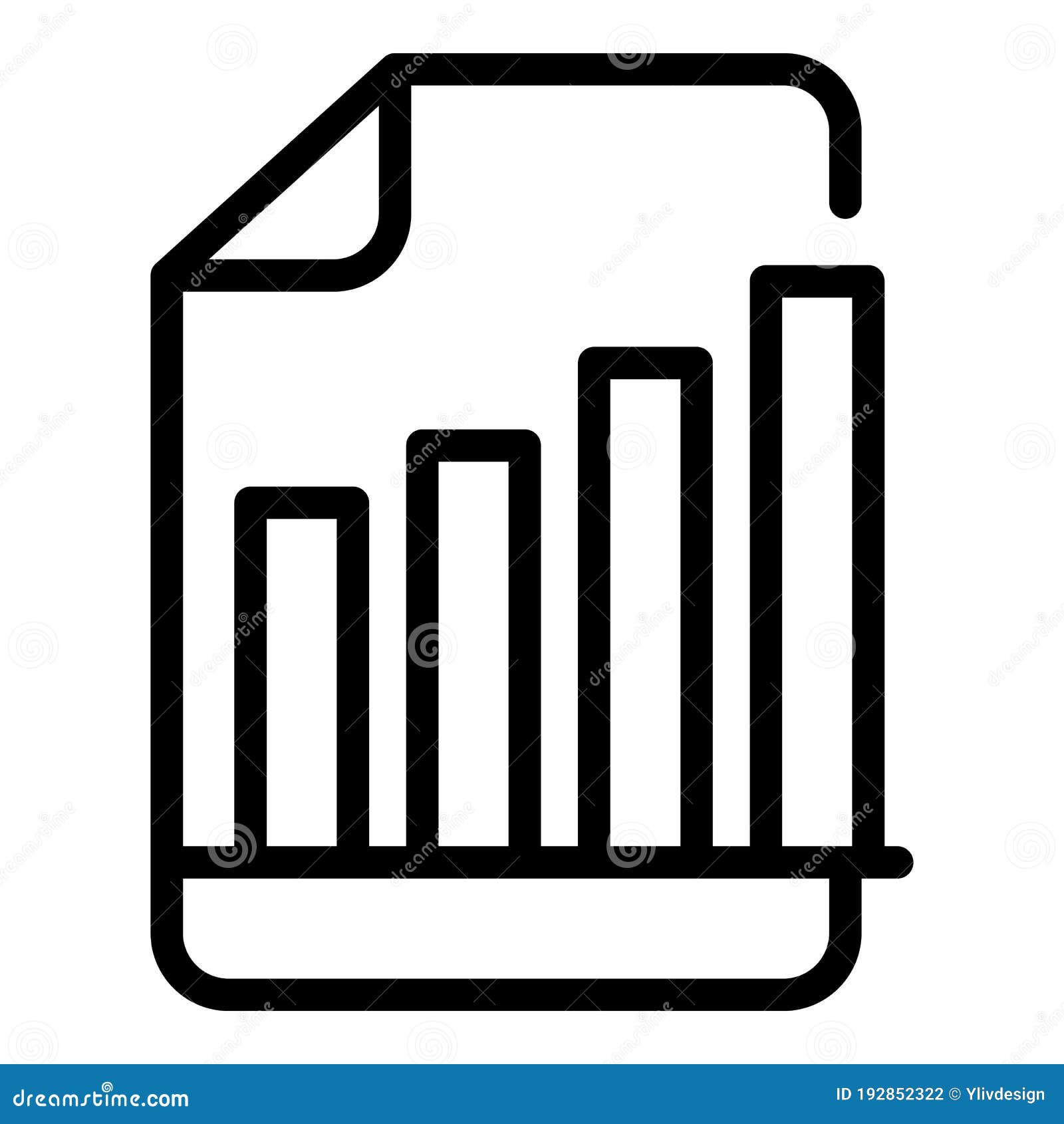 Paper Graph Chart Icon, Outline Style Stock Vector - Illustration of ...