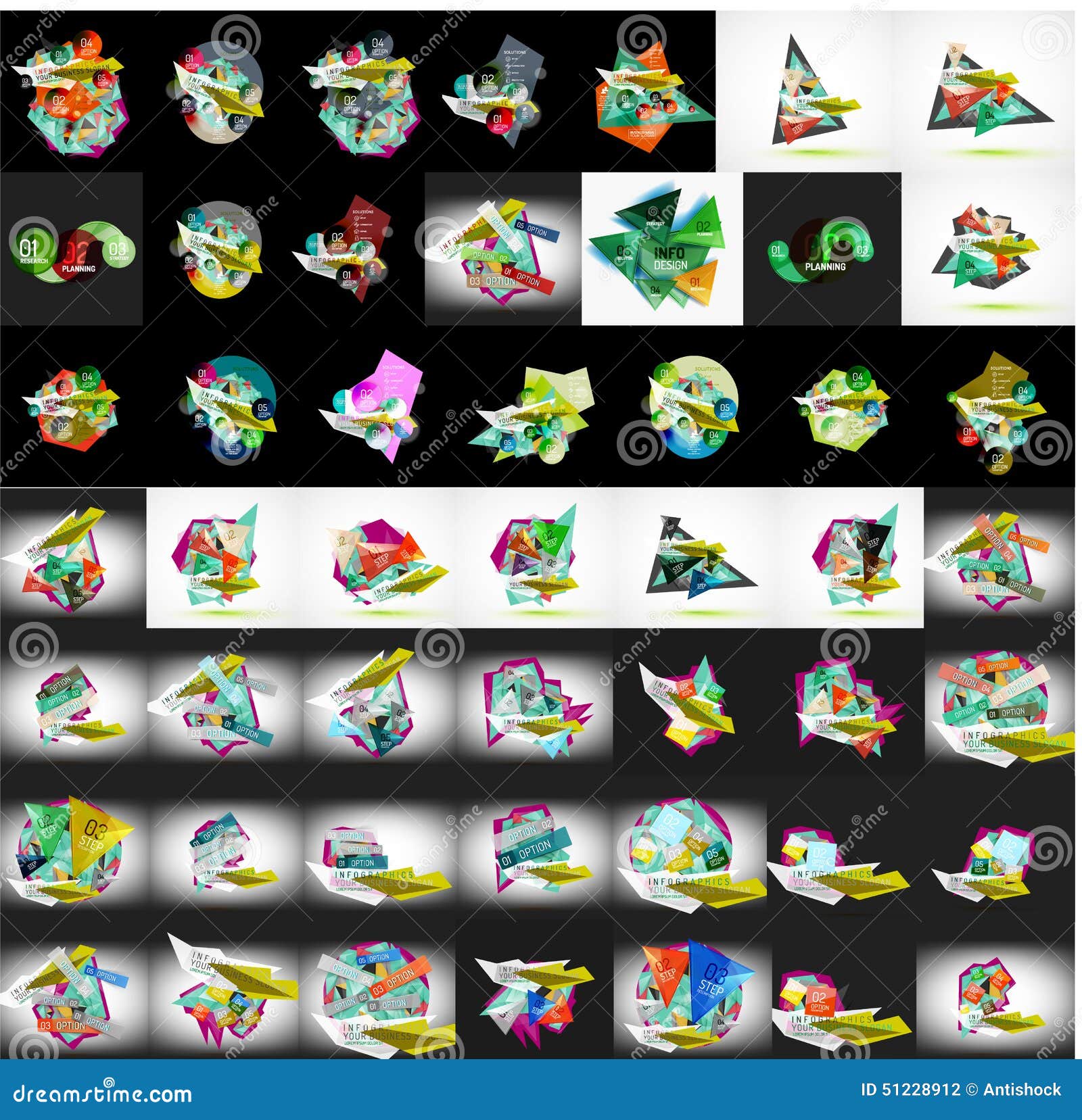 Paper Graphic Banners Set, Mega Collection Stock Vector - Illustration ...