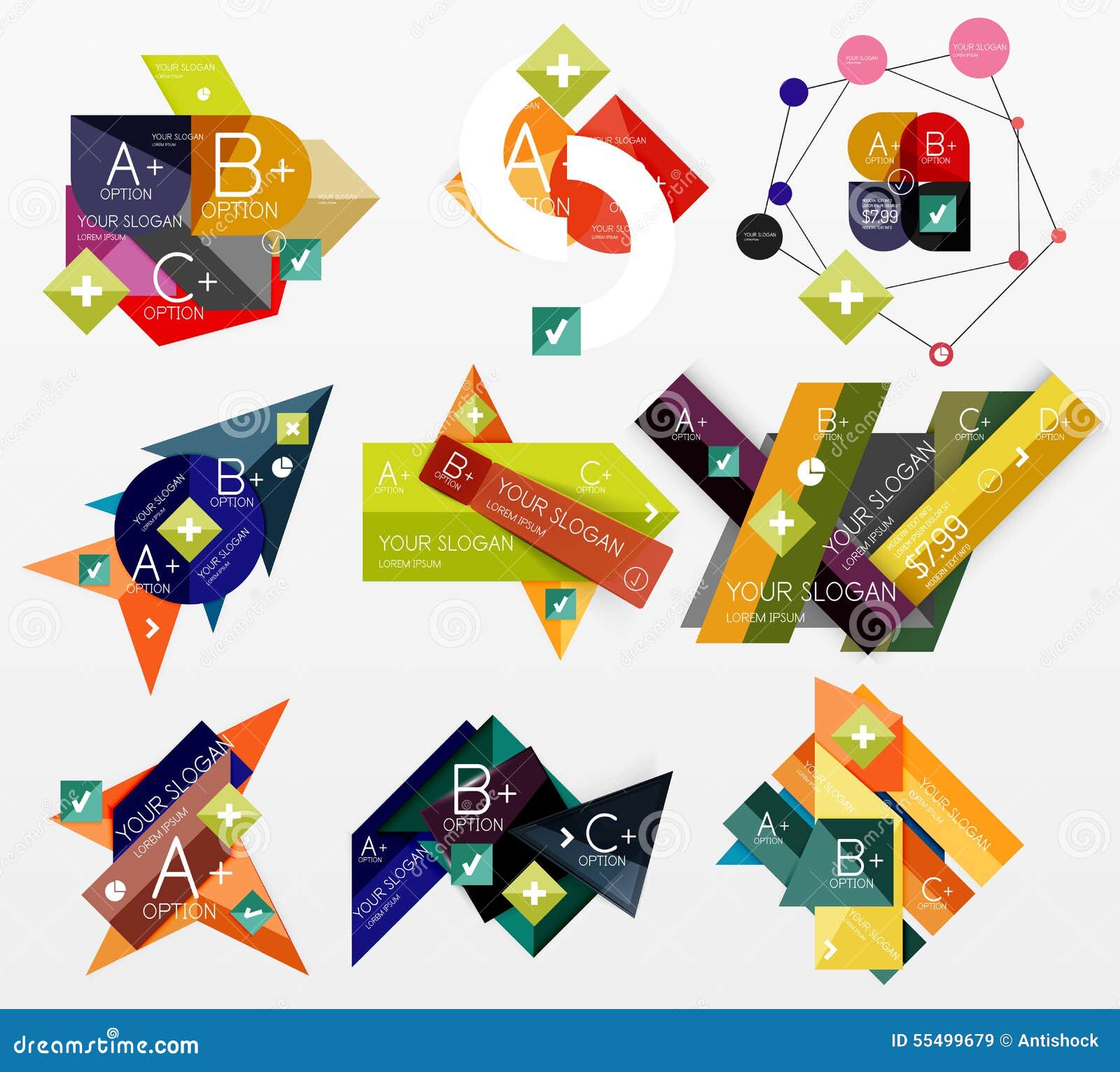 Paper Graphics Infographic Web Layouts Stock Vector - Illustration of ...