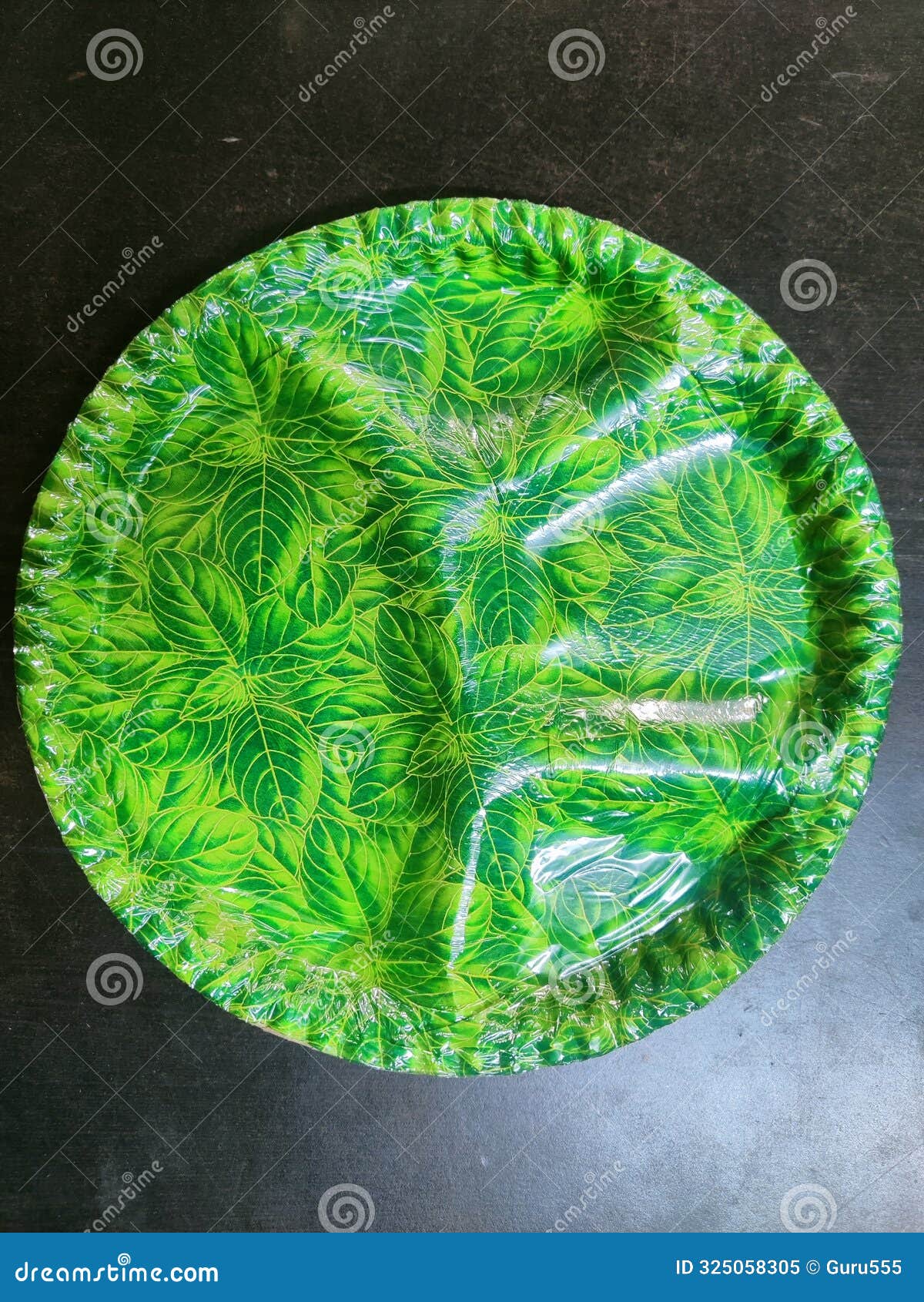 Paper Green Disposal Thali for Picnic Stock Image - Image of paper ...