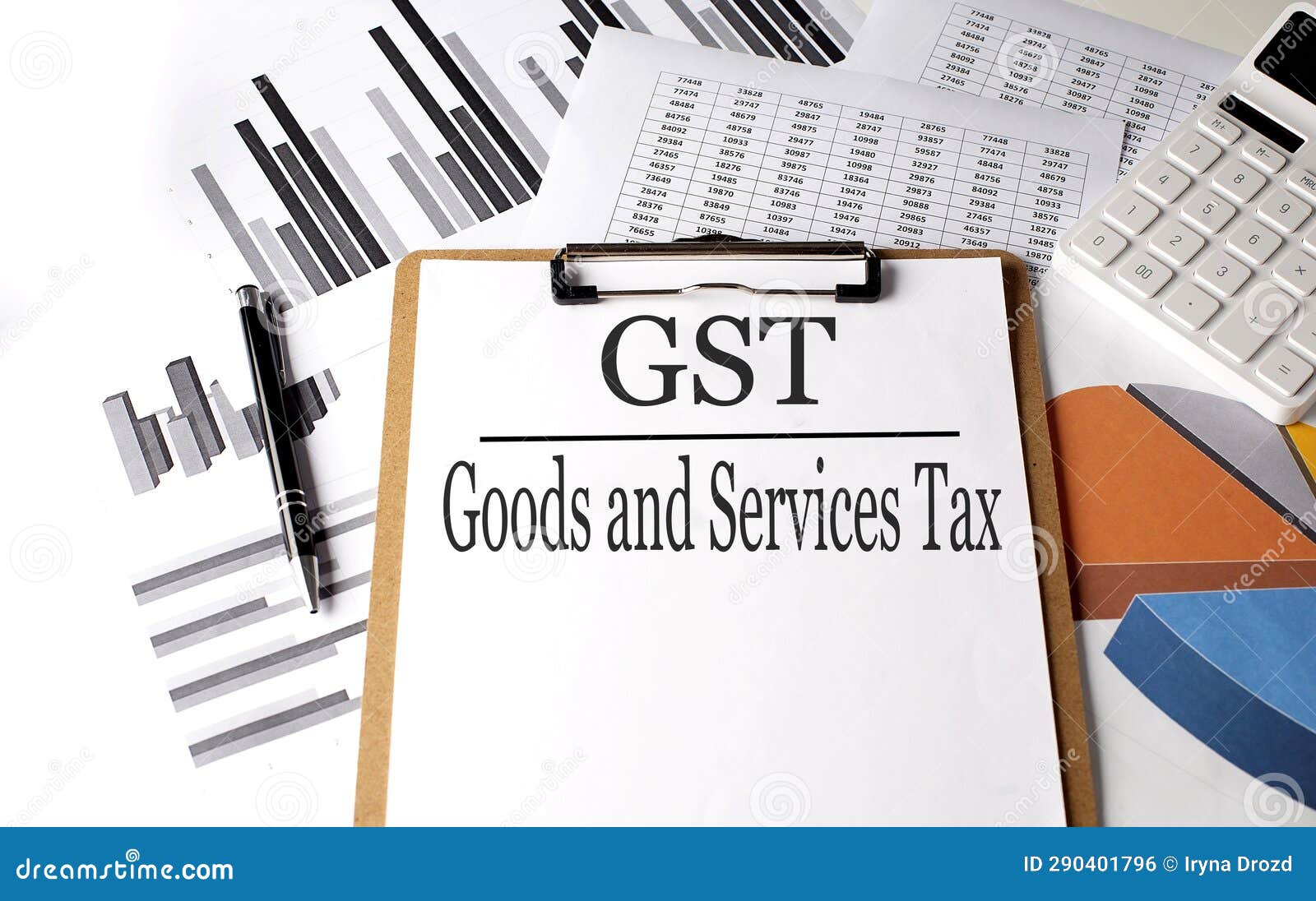 Paper with GST on a Chart Background Stock Photo - Image of chart ...