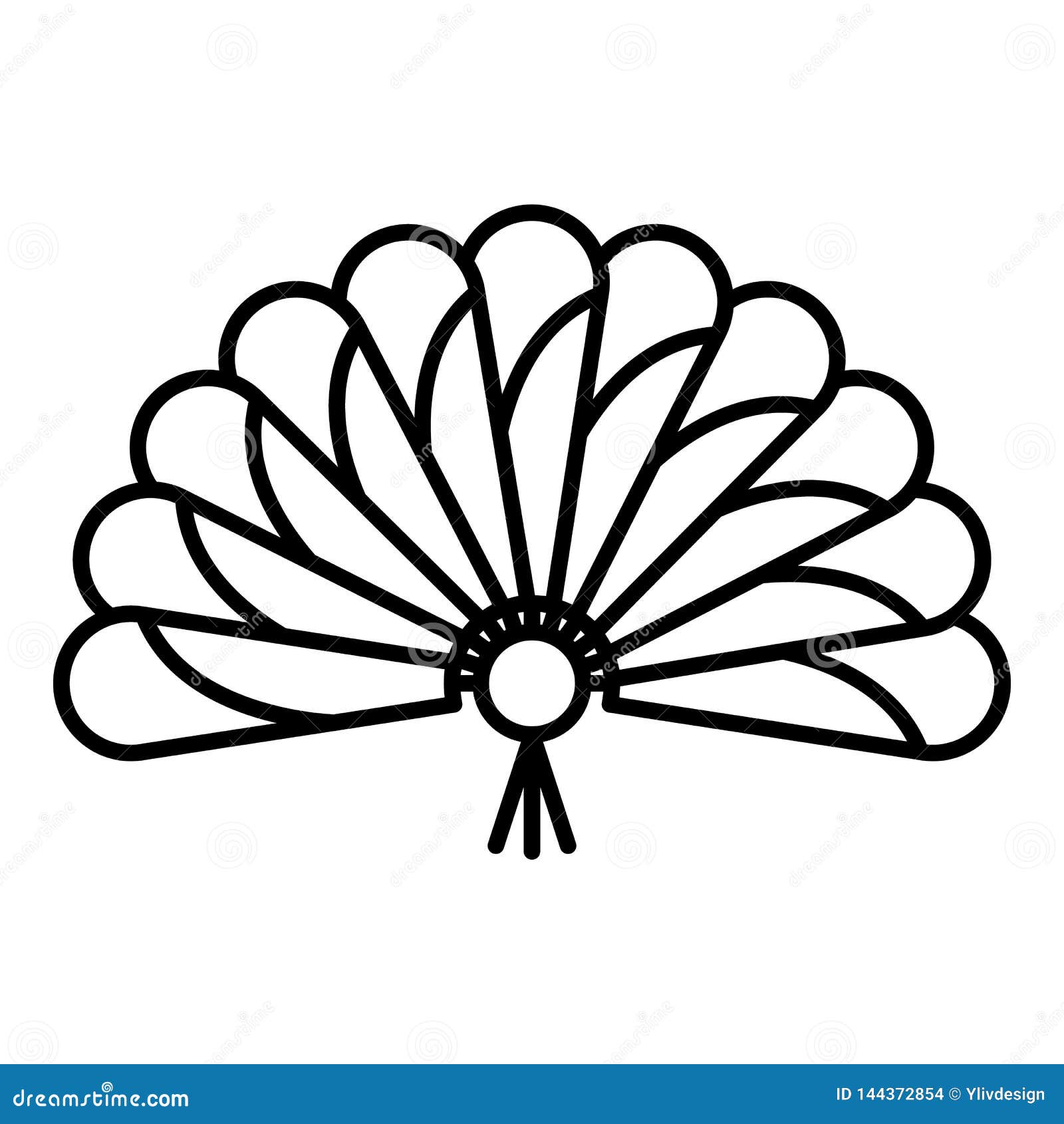 Paper Hand Fan Icon, Outline Style Stock Vector - Illustration of logo ...
