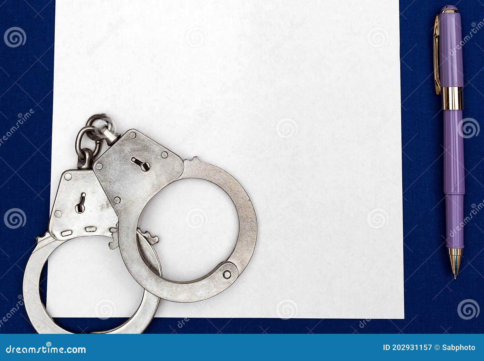 Paper and Handcuffs stock image. Image of blank, judgment - 202931157
