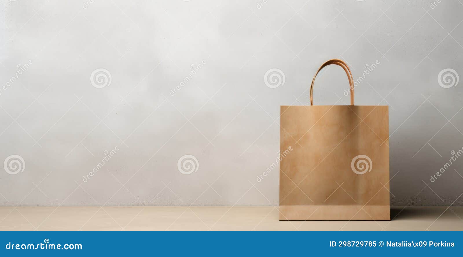 Paper Handle Bag, Blank Package. Empty Kraft Container, Recycled Brown ...