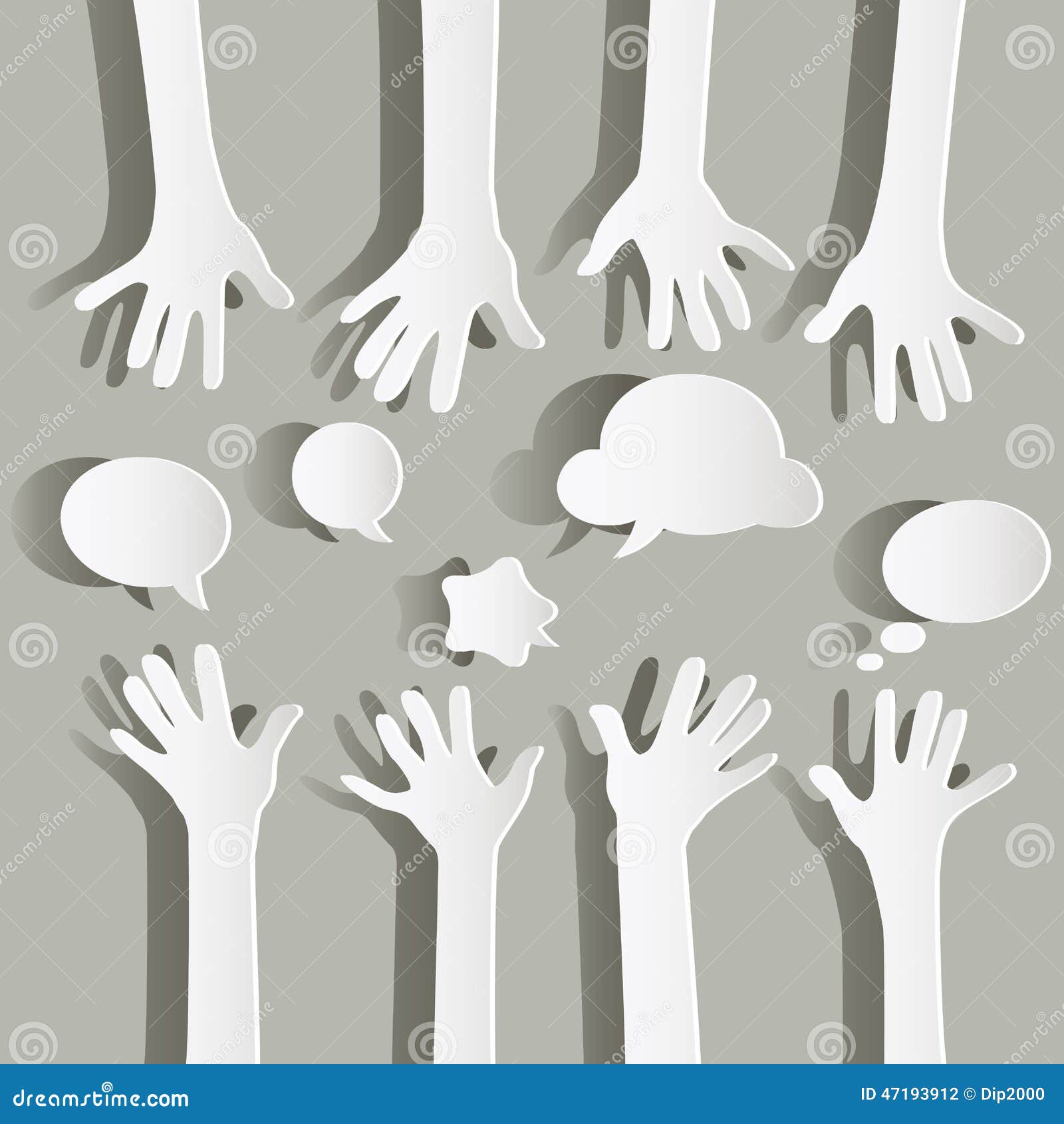 Paper hands stock vector. Illustration of love, unity - 47193912