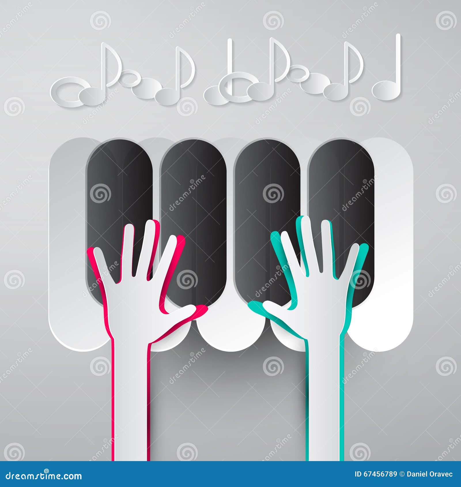 Piano Keyboards Vector. Isolated Illustration. Top View Keyboard Pad ...