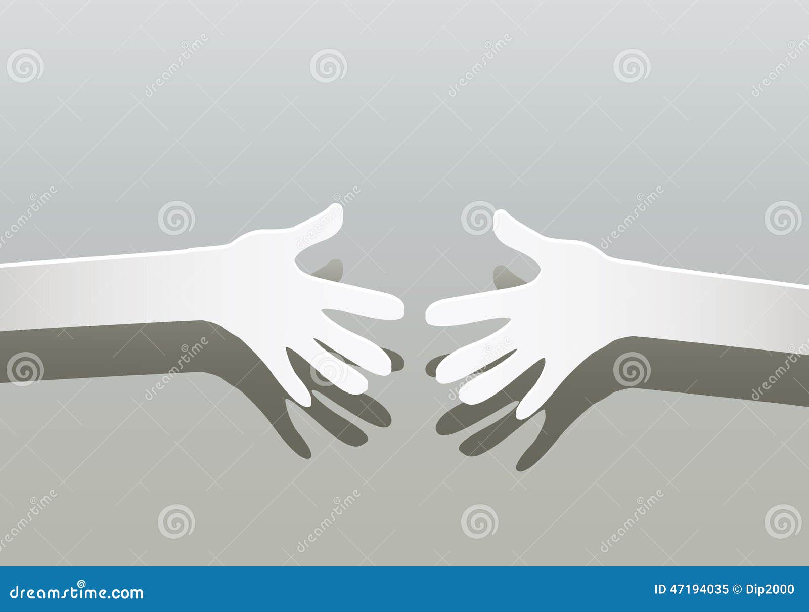 Paper hands stock vector. Illustration of shadow, connection - 47194035