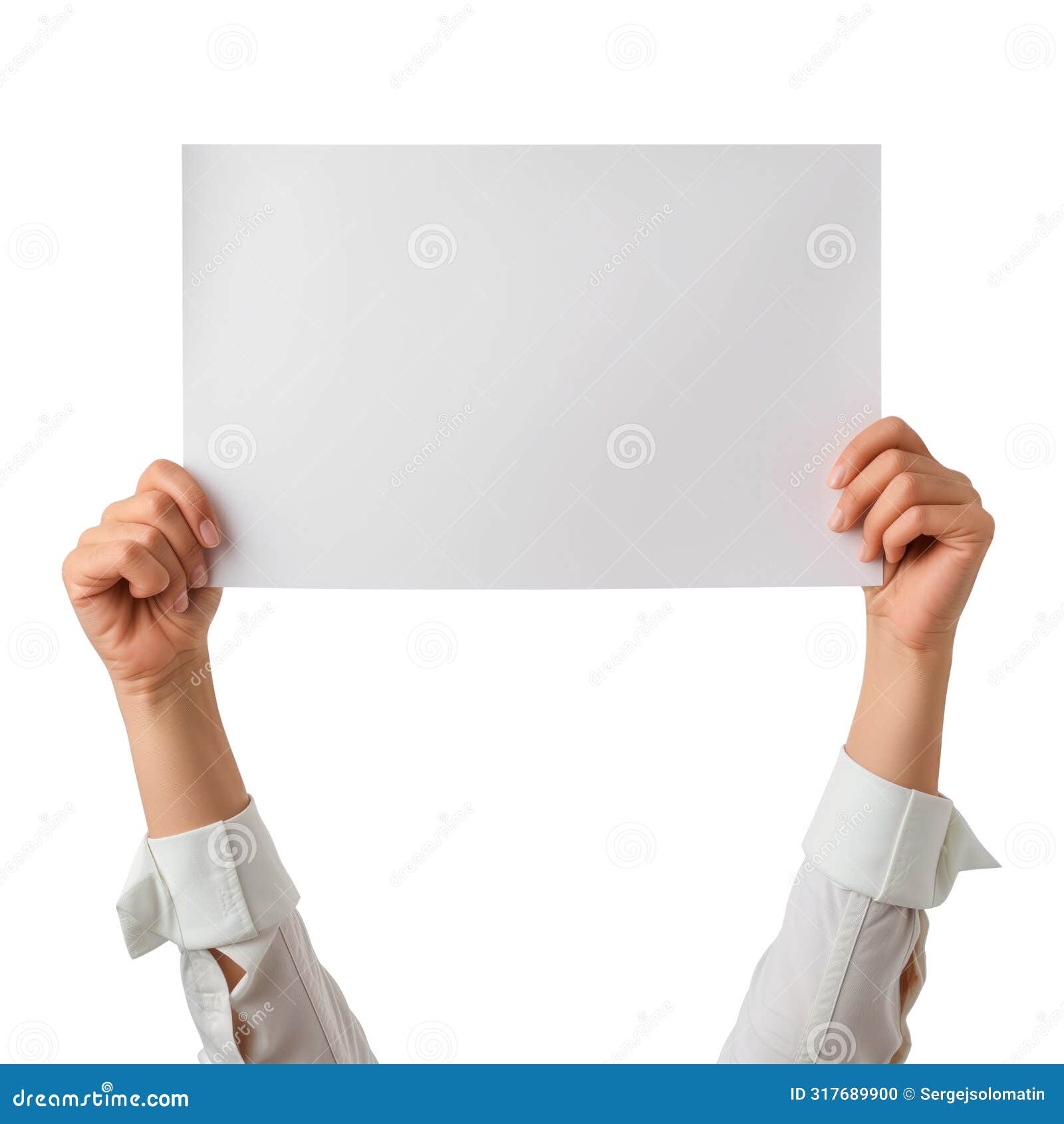Paper in Hands on a White or Transparent Background. Close-up of a Man ...